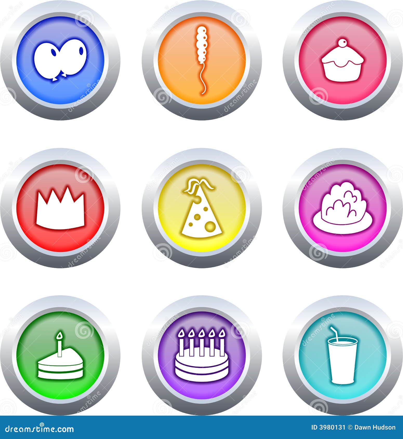 Party buttons stock illustration. Illustration of colourful - 3980131