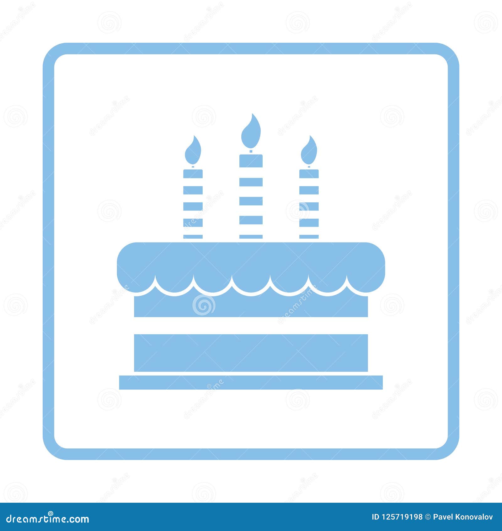 Party cake icon stock vector. Illustration of market - 125719198