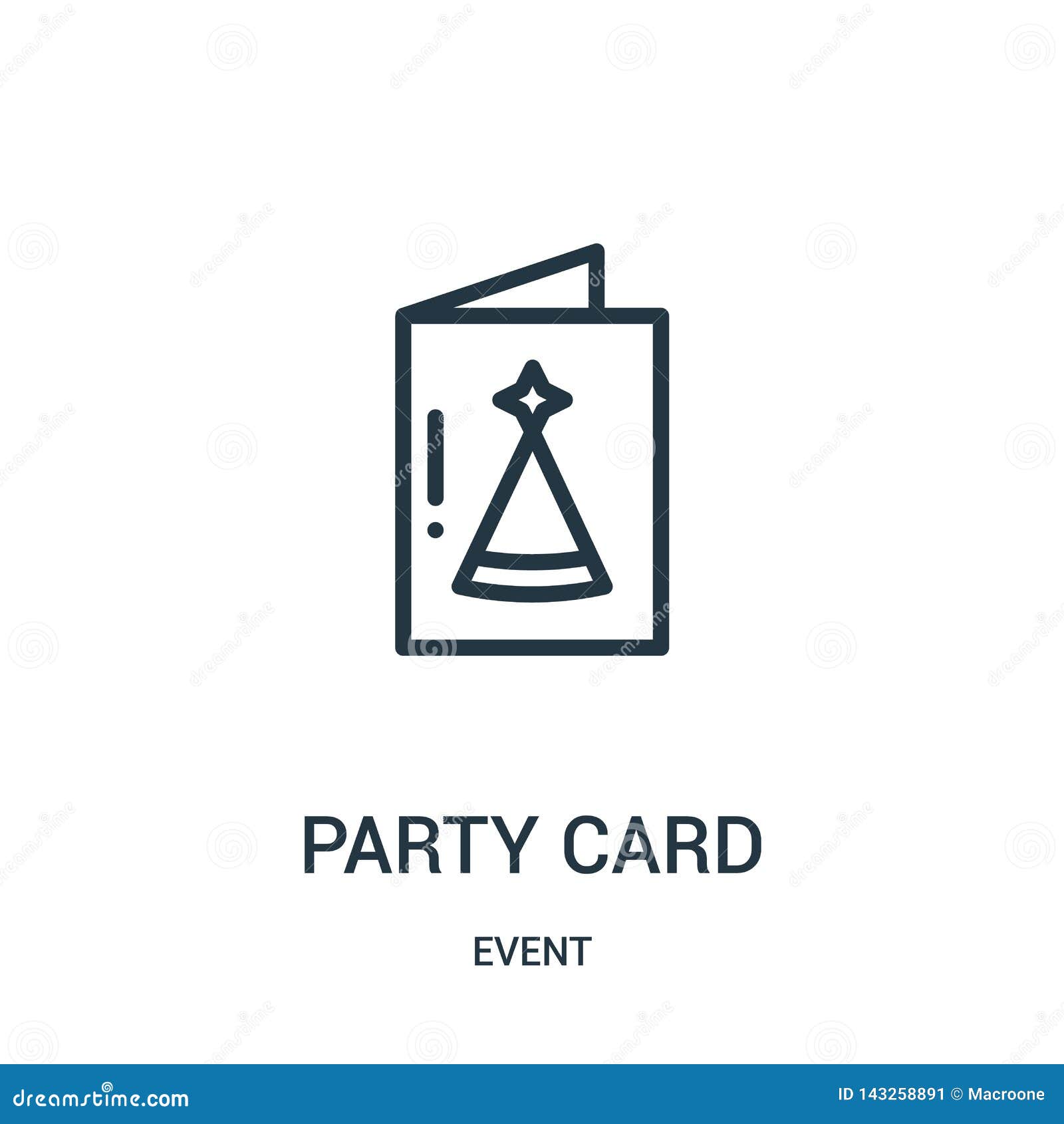 Party Card Icon Vector from Event Collection. Thin Line Party Card ...