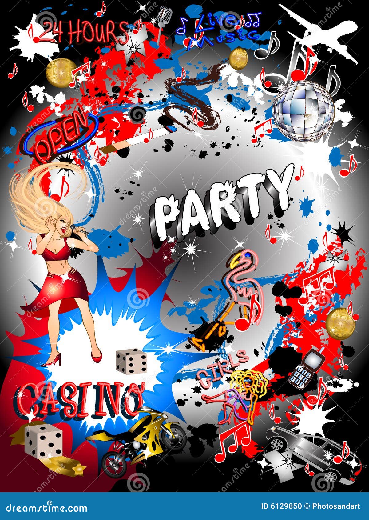Party Casino Comic Girl stock illustration. Illustration of artwork ...