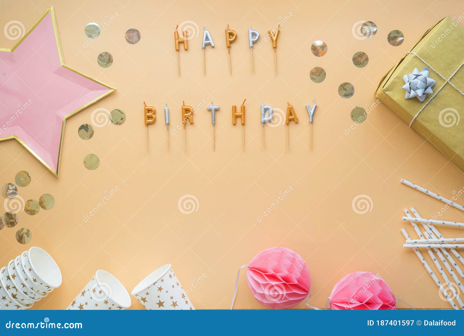 Party Celebration Happy Birthday Frame Stock Image - Image of carnival ...