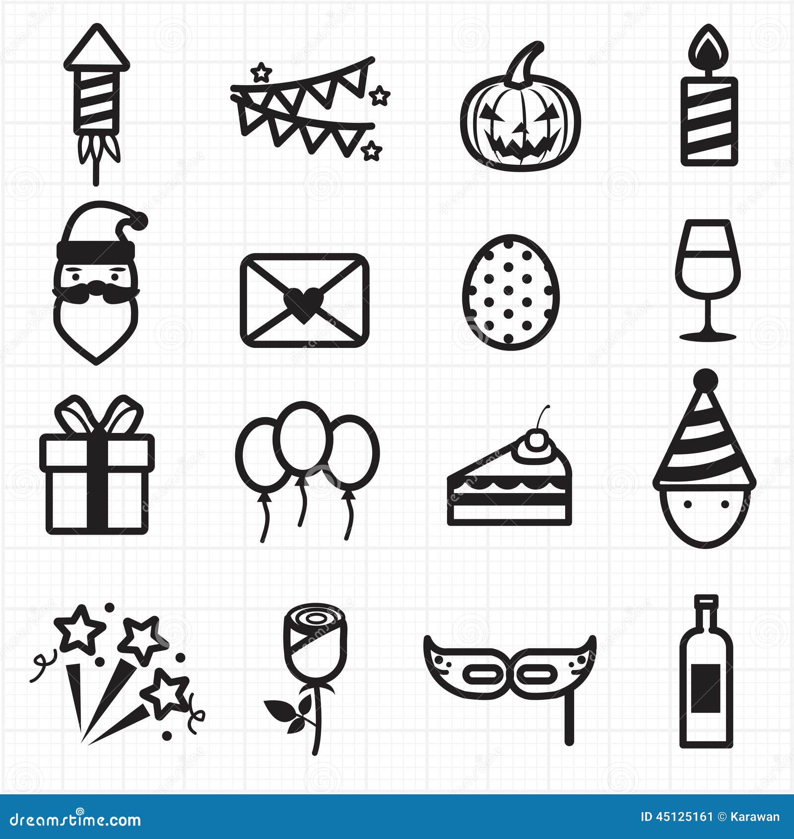 Party Celebration icons stock vector. Illustration of entertainment ...