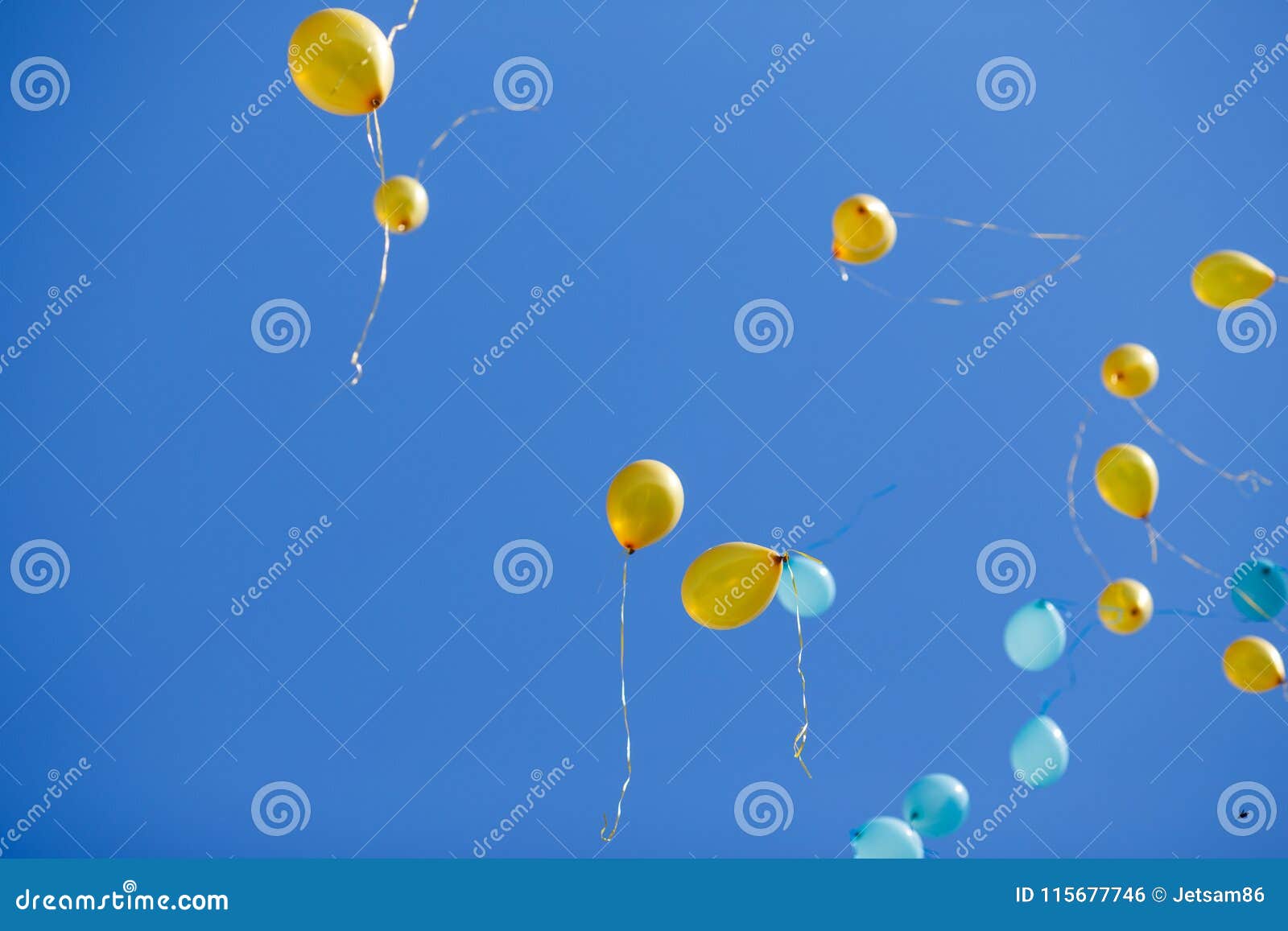 Man Floating With Balloons And Paper Bag On Head Over Roof With ...