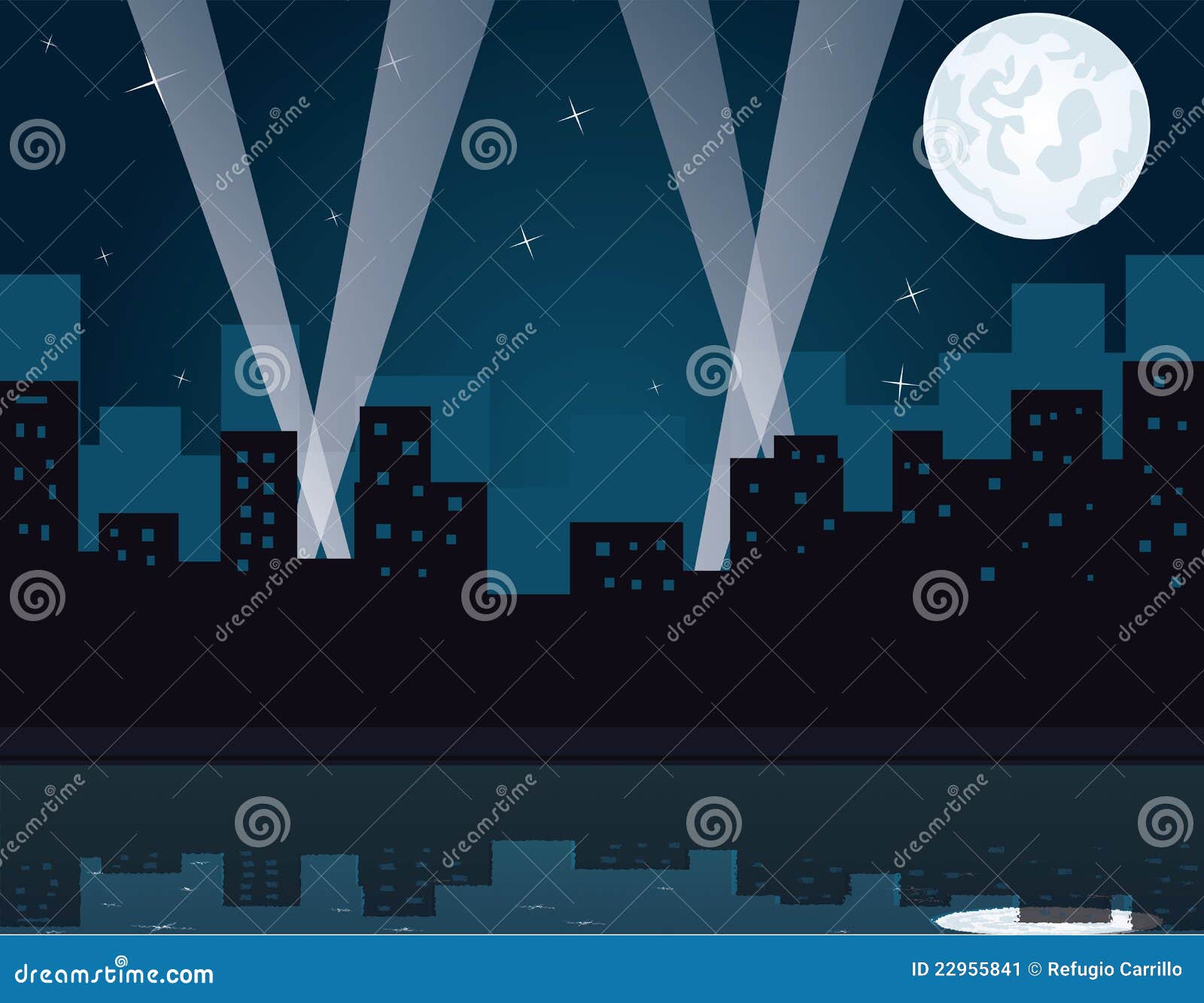 Party City at night stock illustration. Illustration of white - 22955841