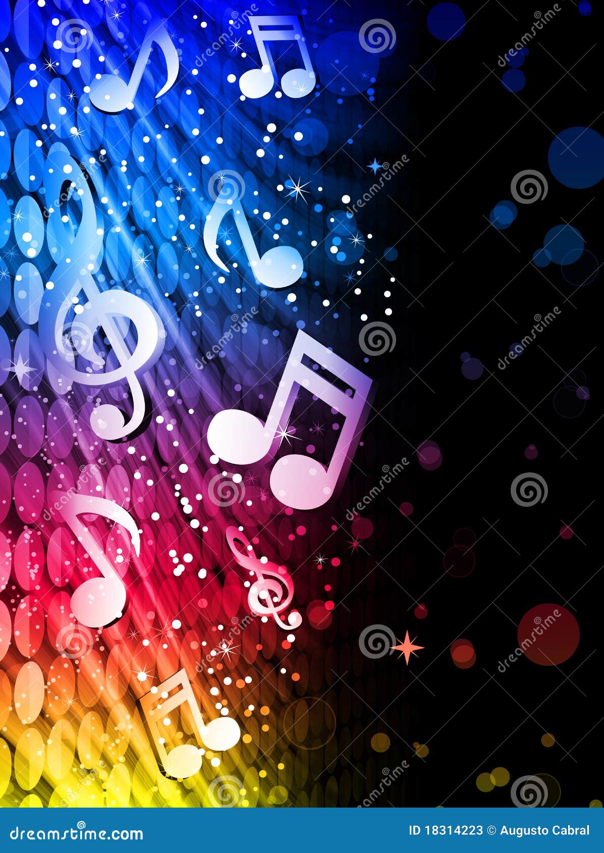 Colourful Music Notes Wallpaper