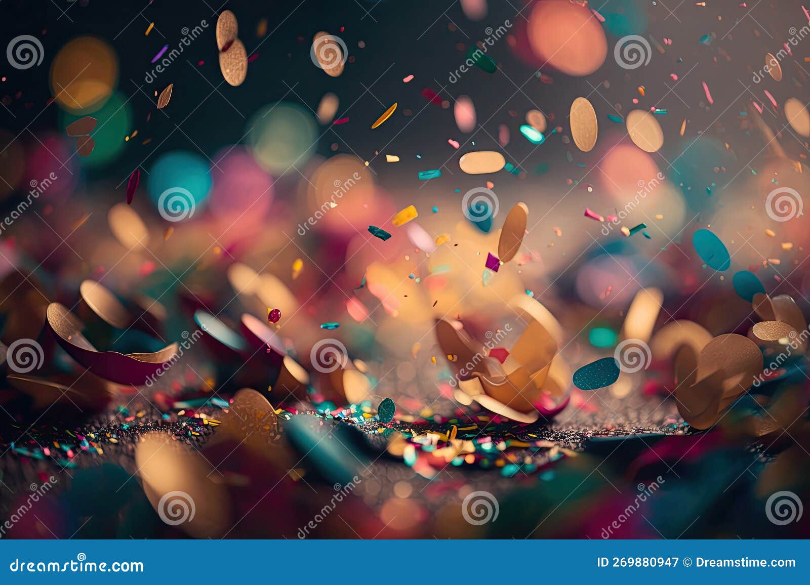 Party Confetti Background Illustration Generative AI Stock Illustration ...