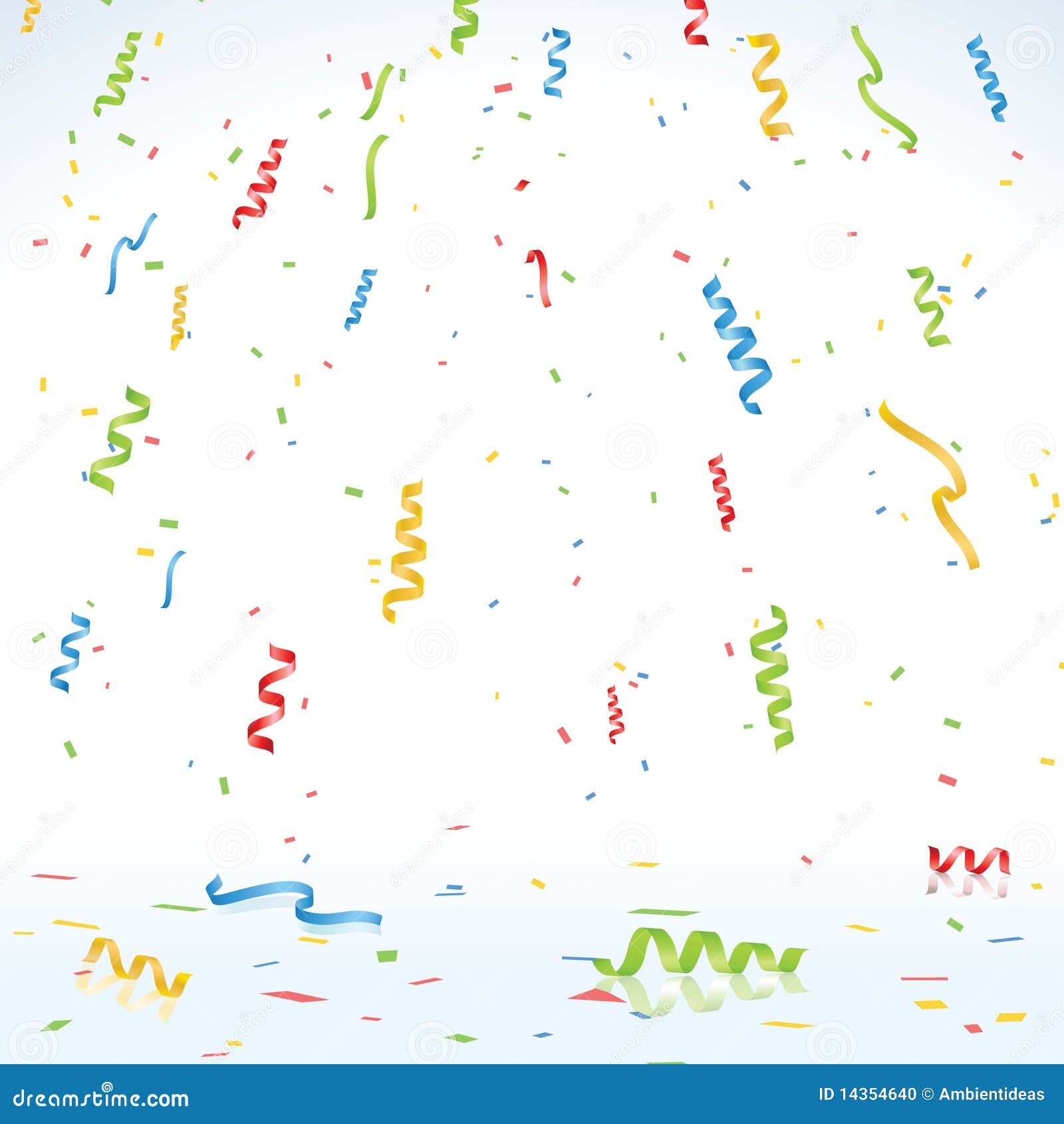 Party Confetti on Blue Gradient Background Stock Vector - Illustration ...