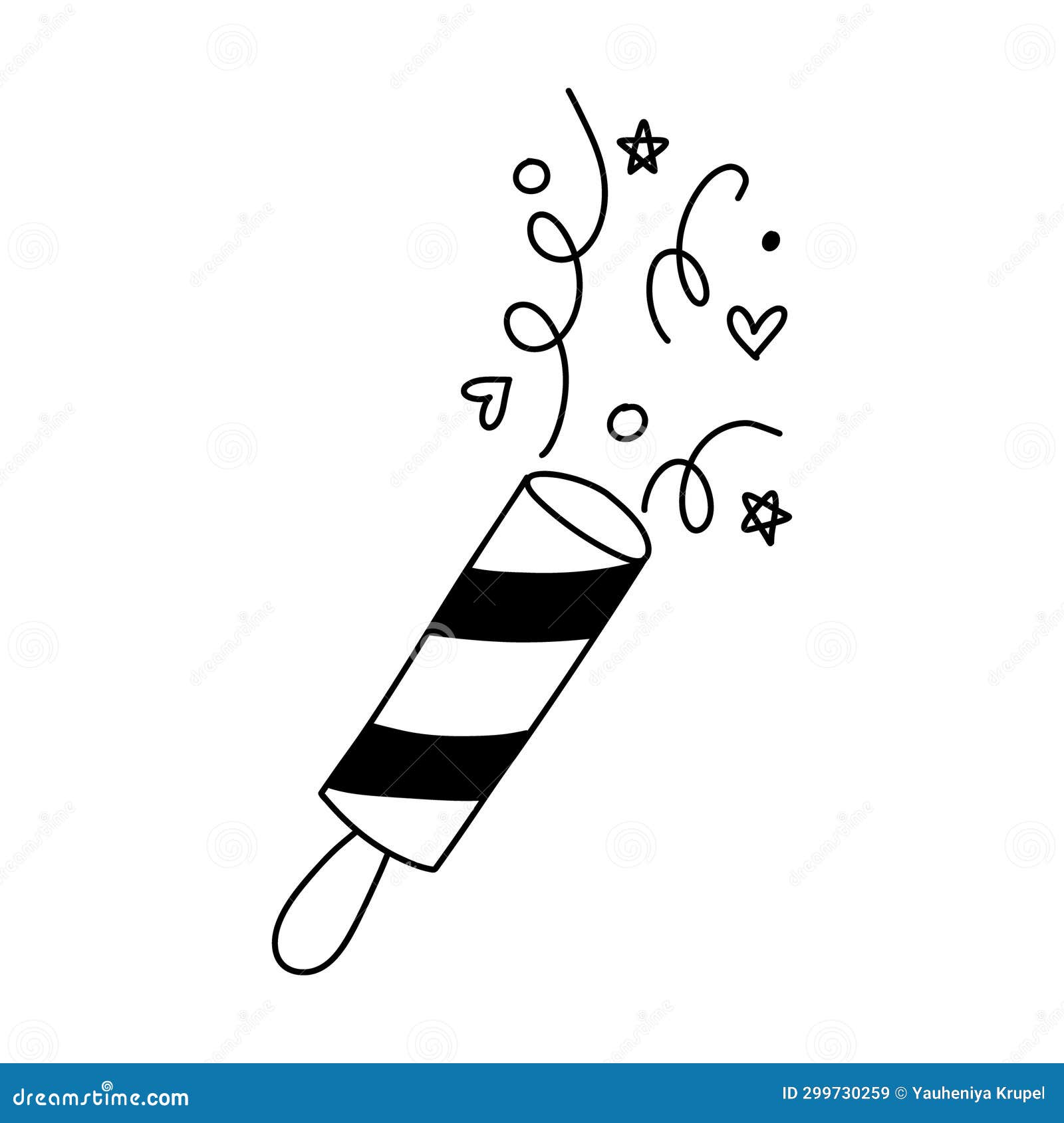 Party Confetti Popper. Isolated Confetti, Explosion, Firecracker ...