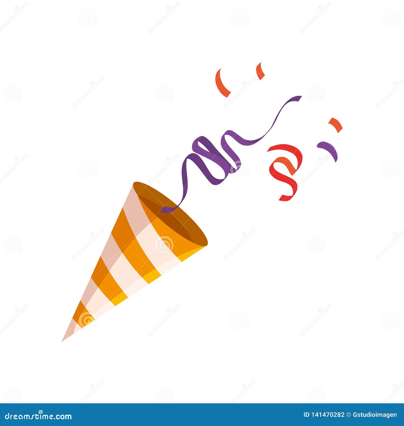Party cornet with confetti stock vector. Illustration of shooting ...