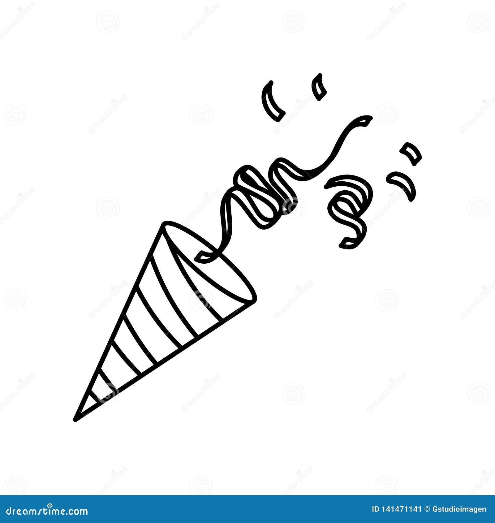 Party cornet with confetti stock vector. Illustration of celebrate ...