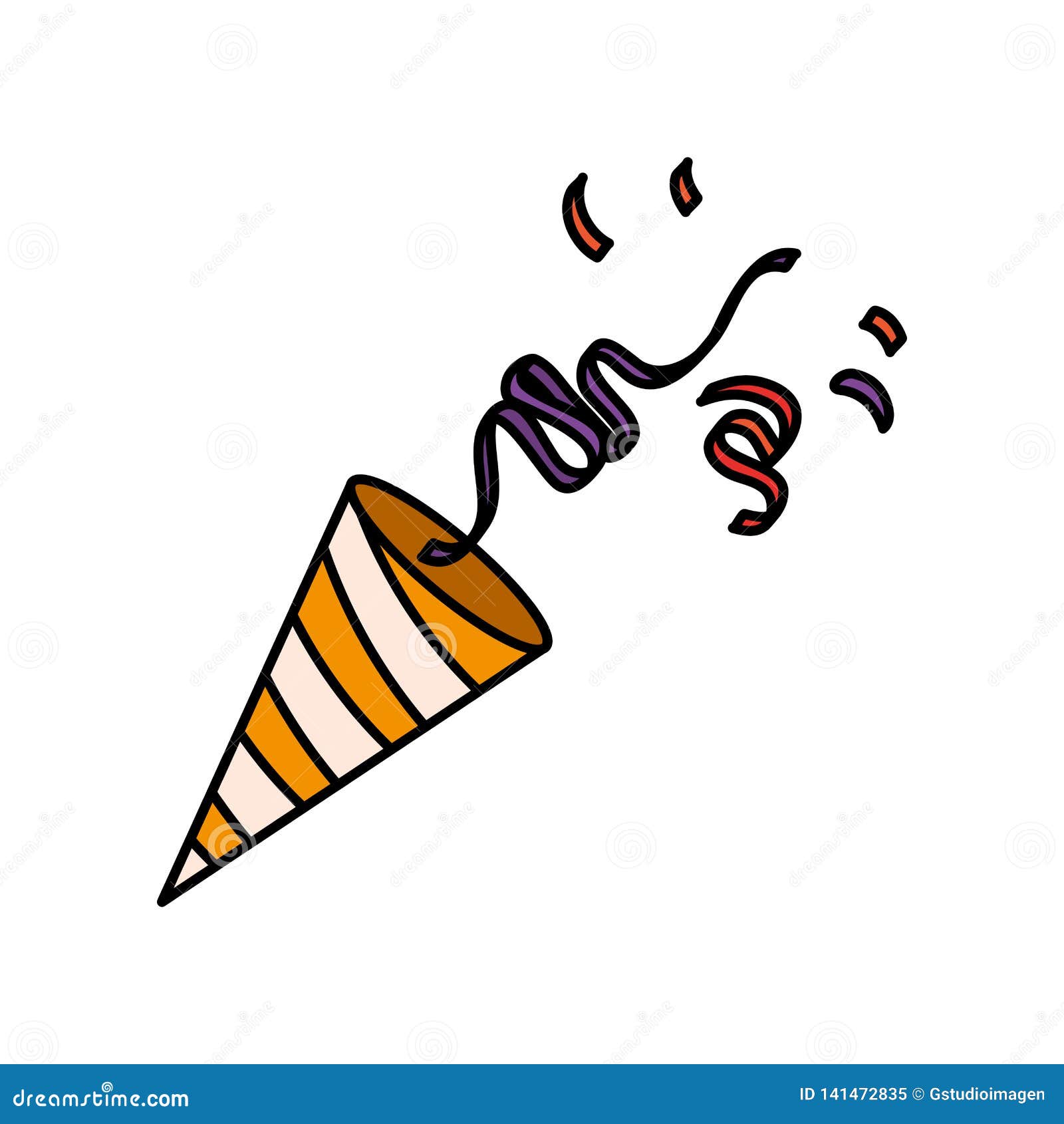 Party cornet with confetti stock vector. Illustration of decoration ...