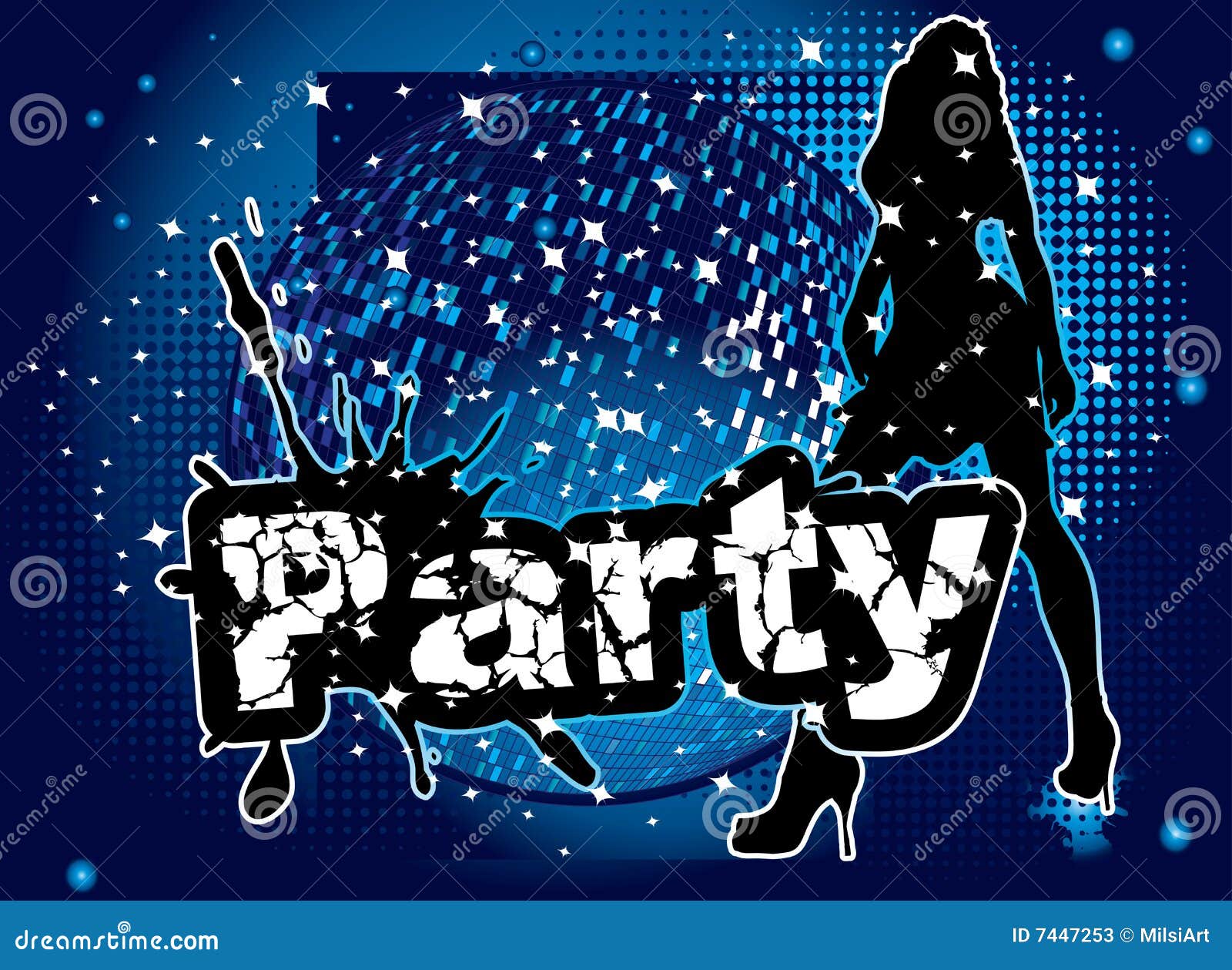 Party cover illustration stock vector. Illustration of blue - 7447253