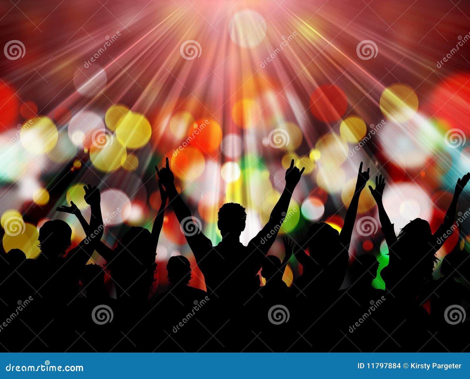 Party Crowd People Silhouette. Cartoon Vector | CartoonDealer.com ...