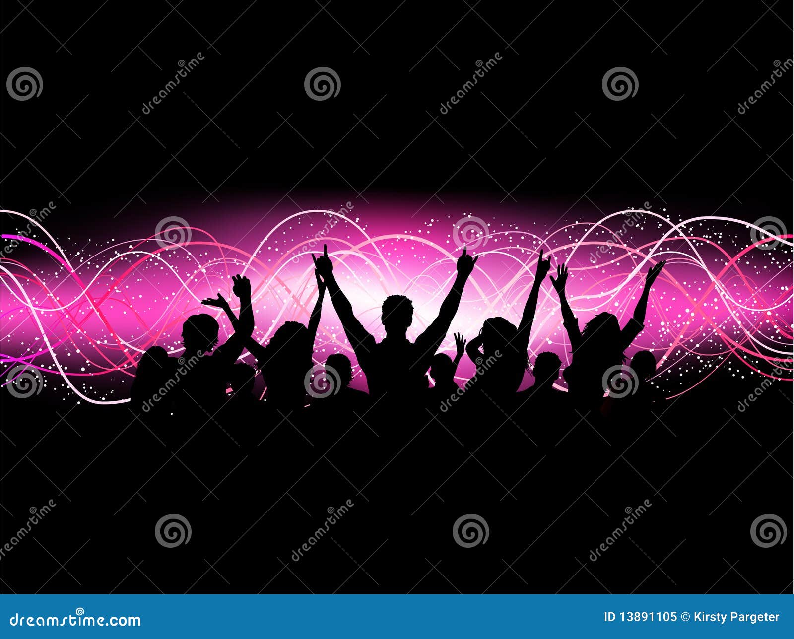 Party crowd stock vector. Illustration of wave, flowing - 13891105