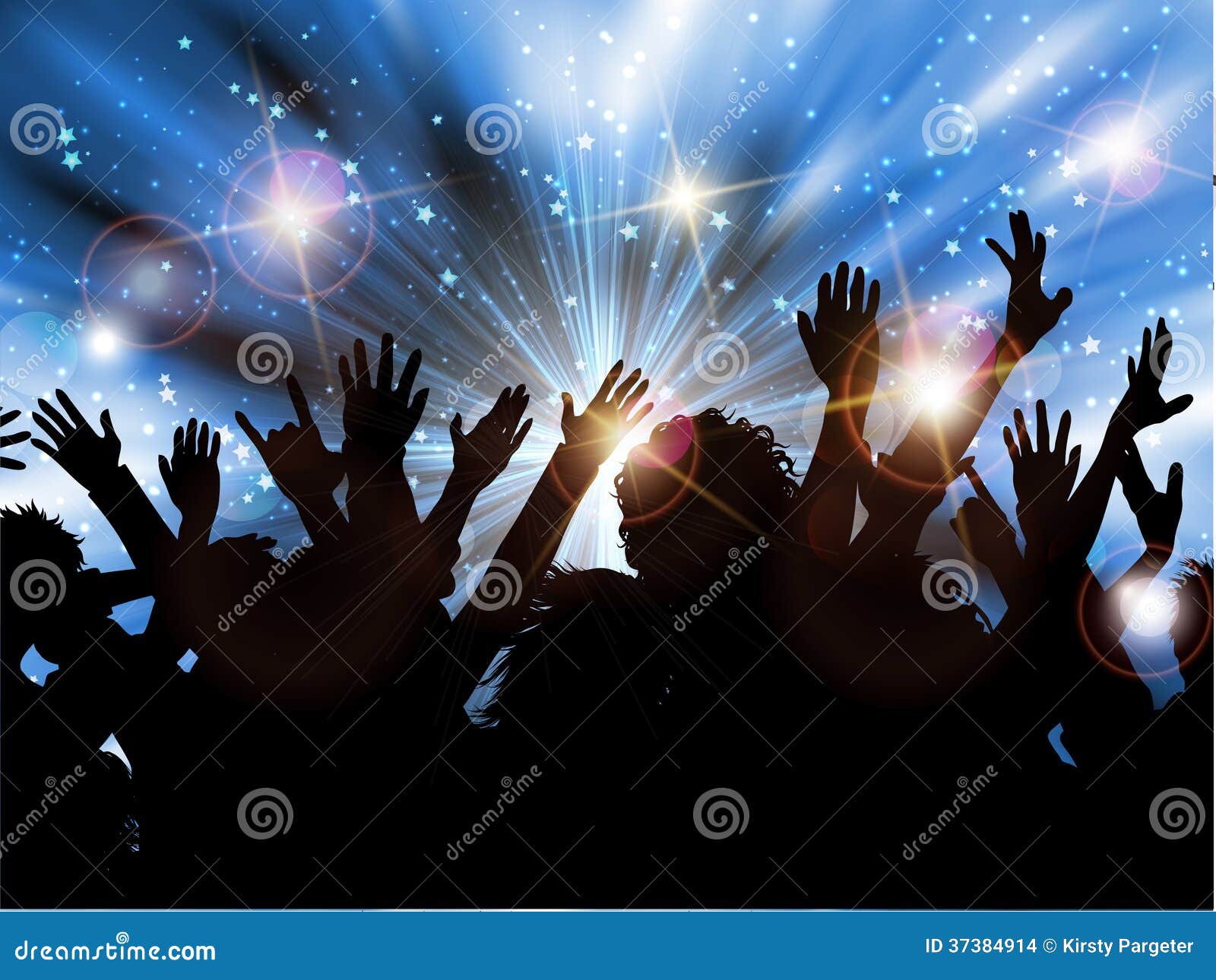 Party Crowd , People Silhouettes - Color Cartoon Vector | CartoonDealer ...