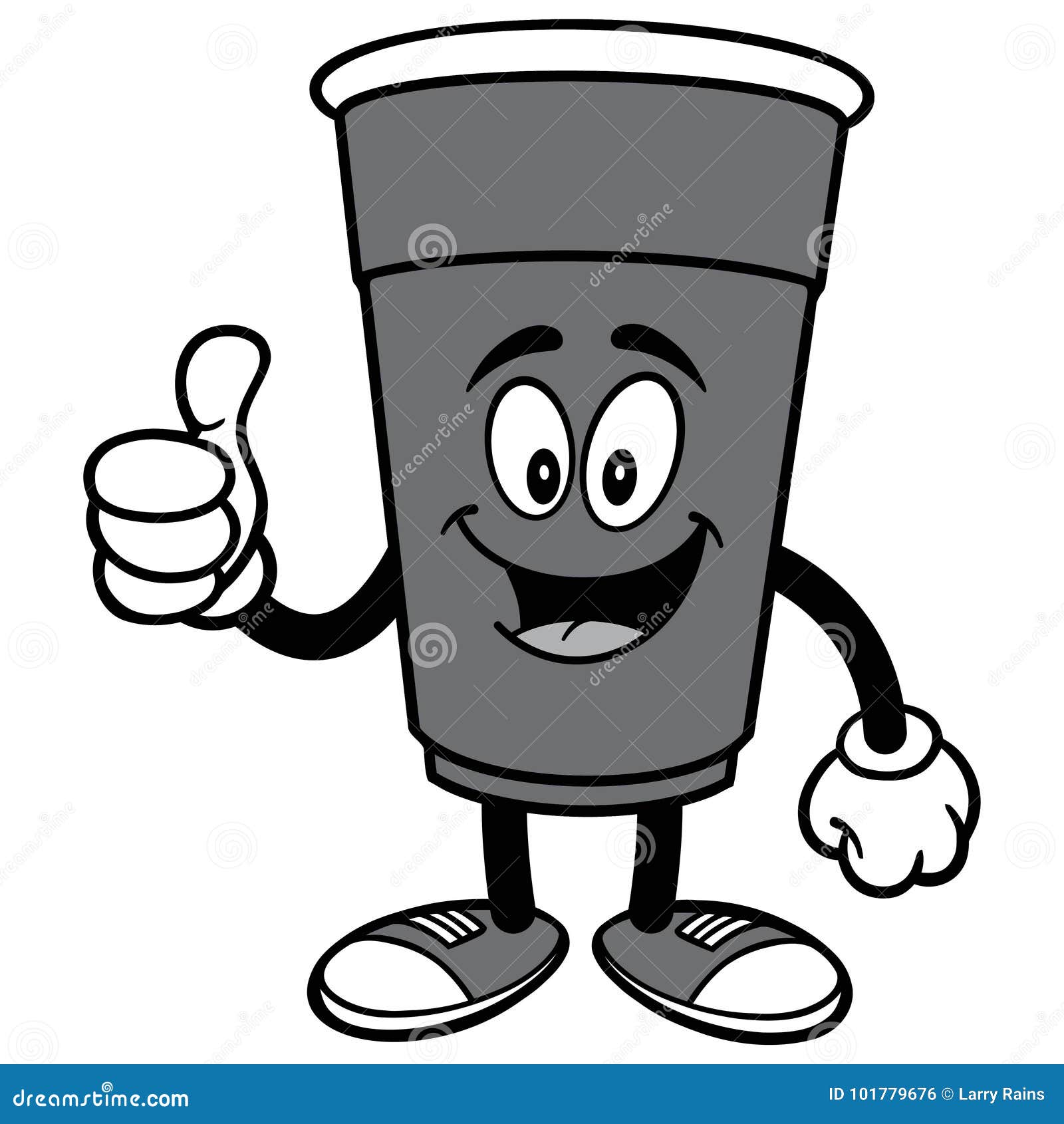 Party Cup with Thumbs Up Illustration Stock Vector - Illustration of ...
