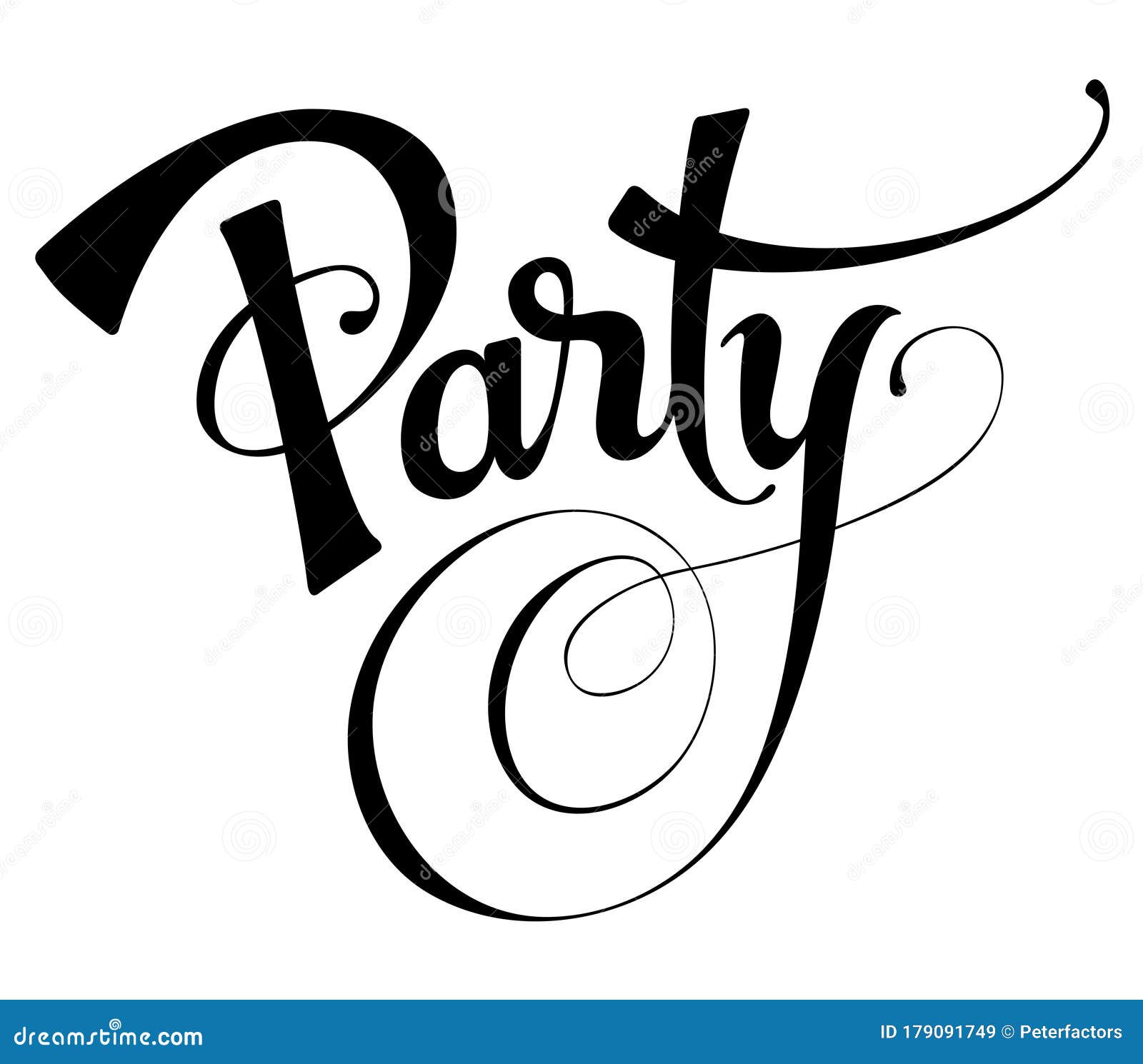 Party - Custom Calligraphy Text Stock Vector - Illustration of ...