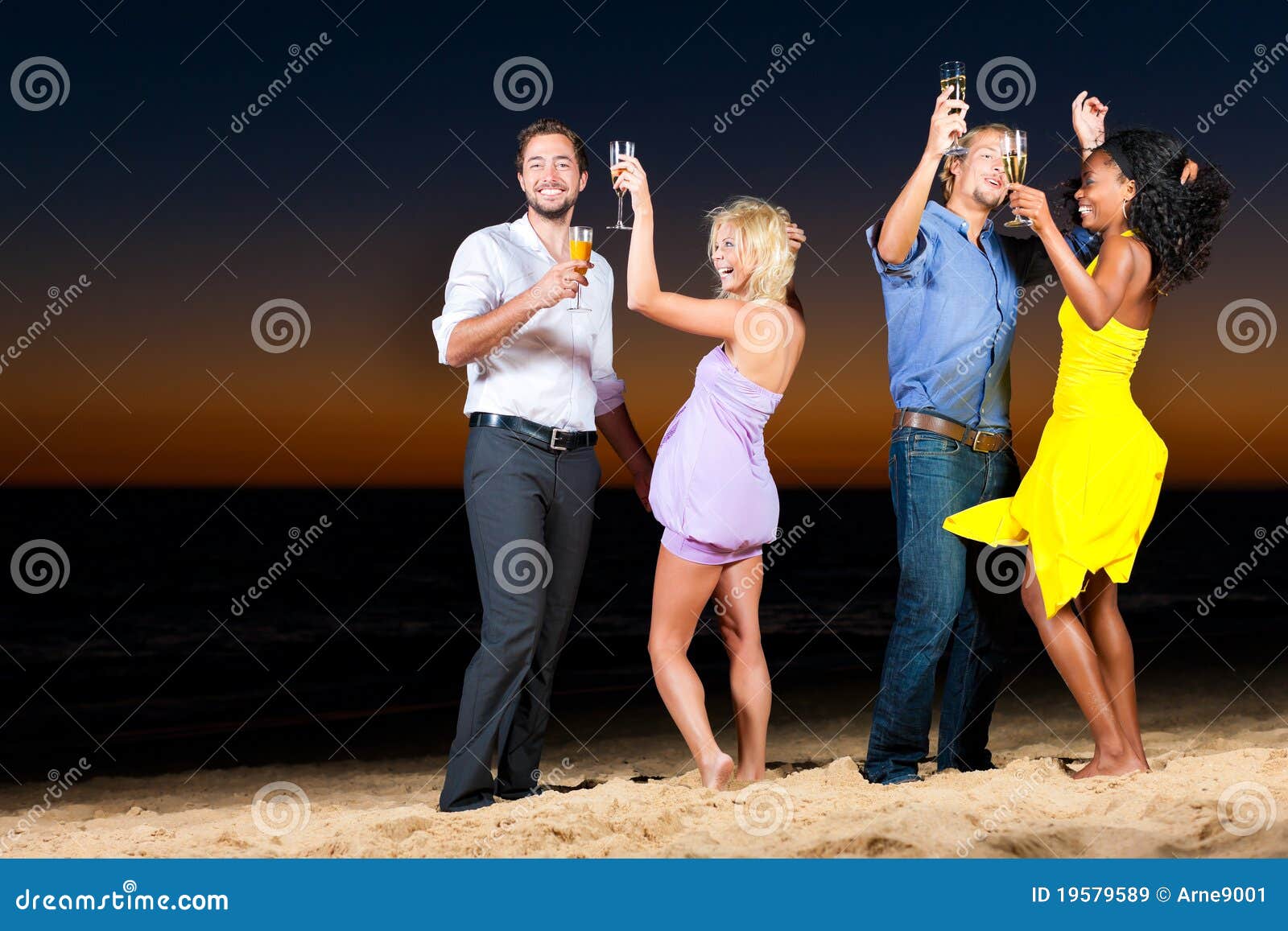 Party and Dancing at the Beach Stock Image - Image of beach, happy ...