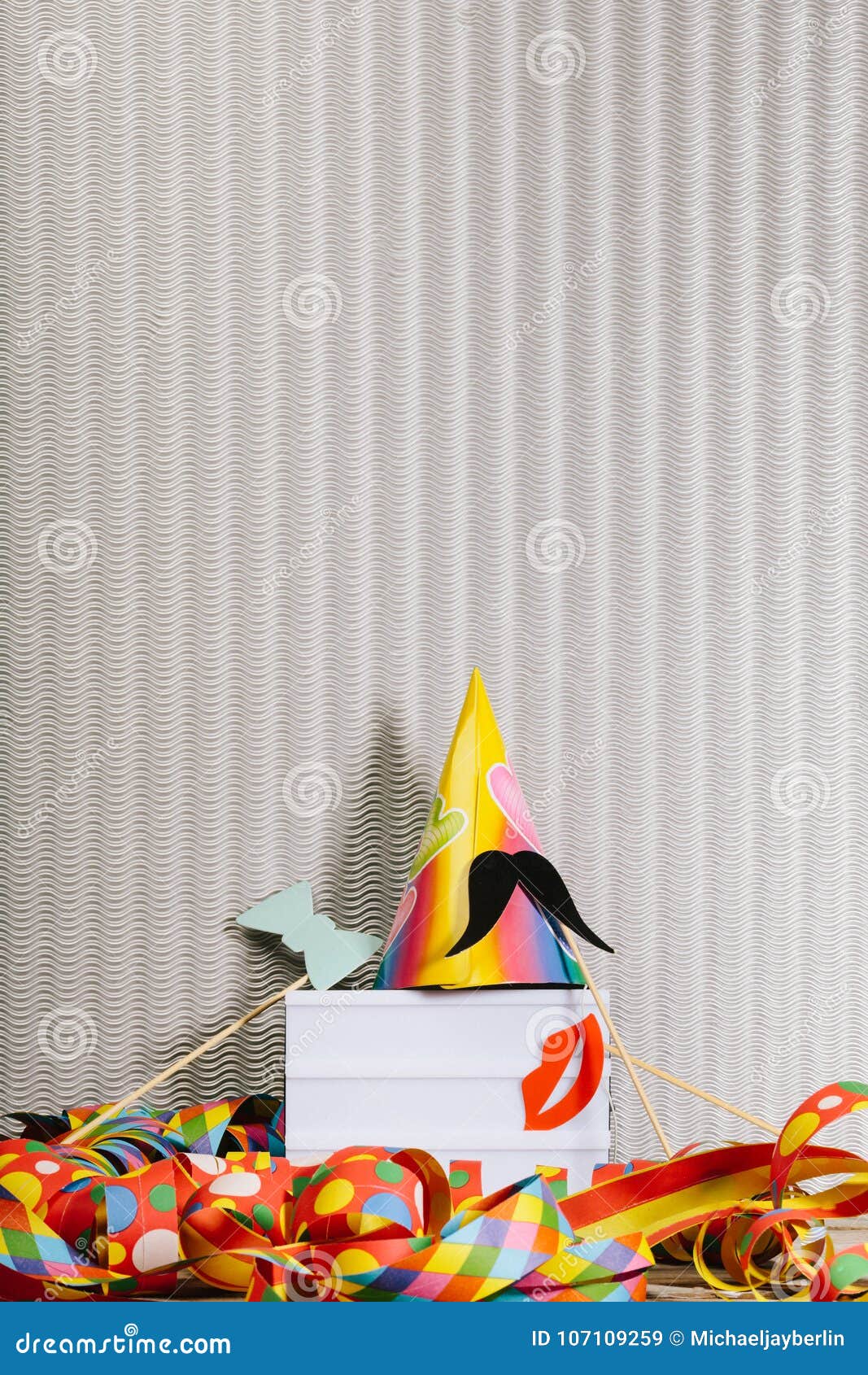 Light Box in Party Decorated Backdrop with Bright Colors Stock Image ...