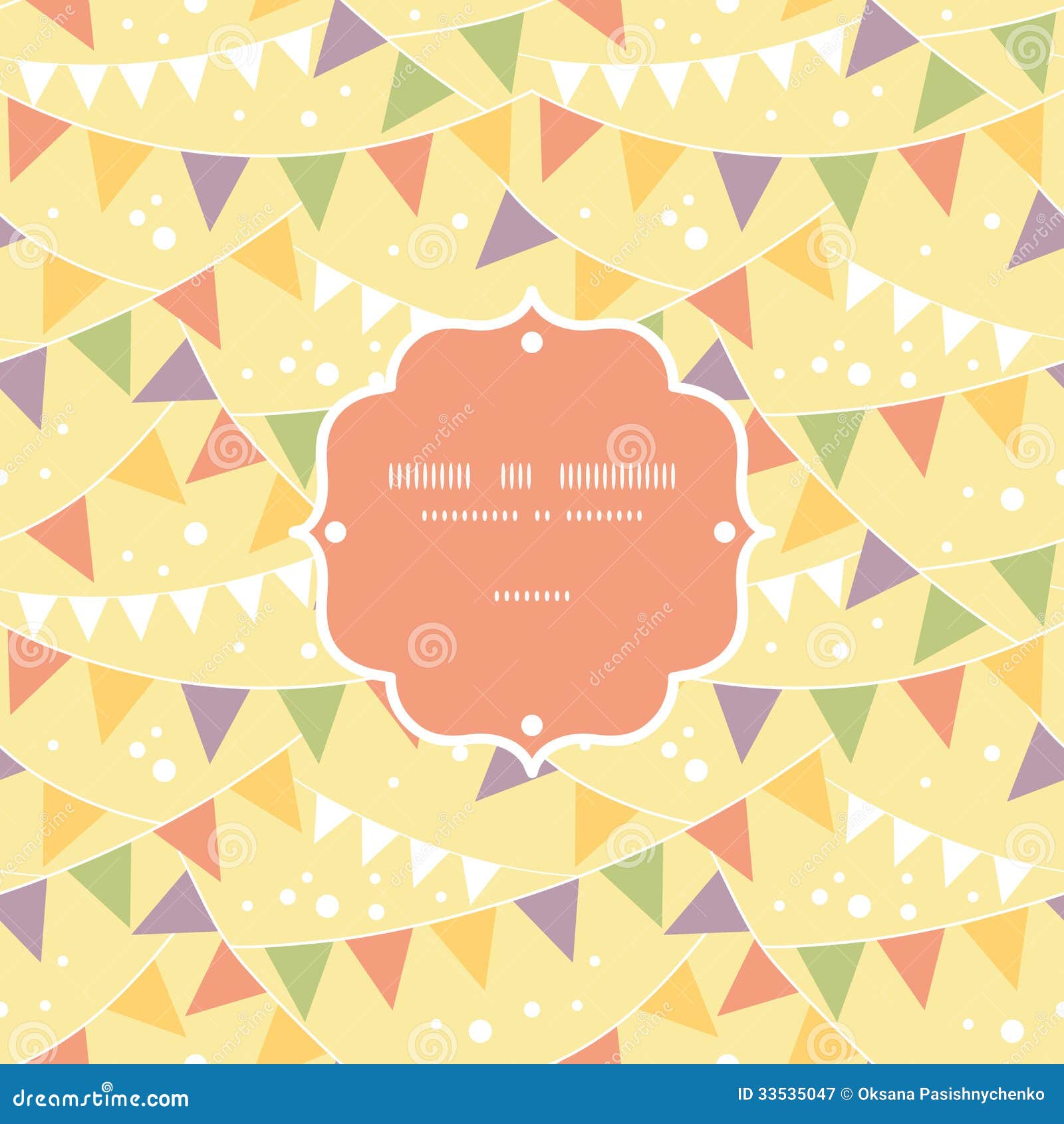 Party Decorations Bunting Frame Seamless Pattern Stock Vector ...