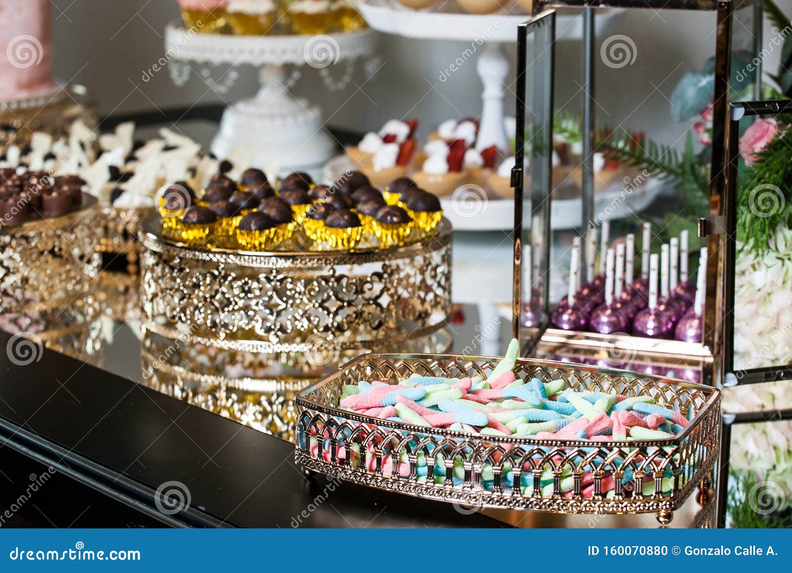 Party Decorations; Candy Table, Table with Various Sweets and Cakes ...