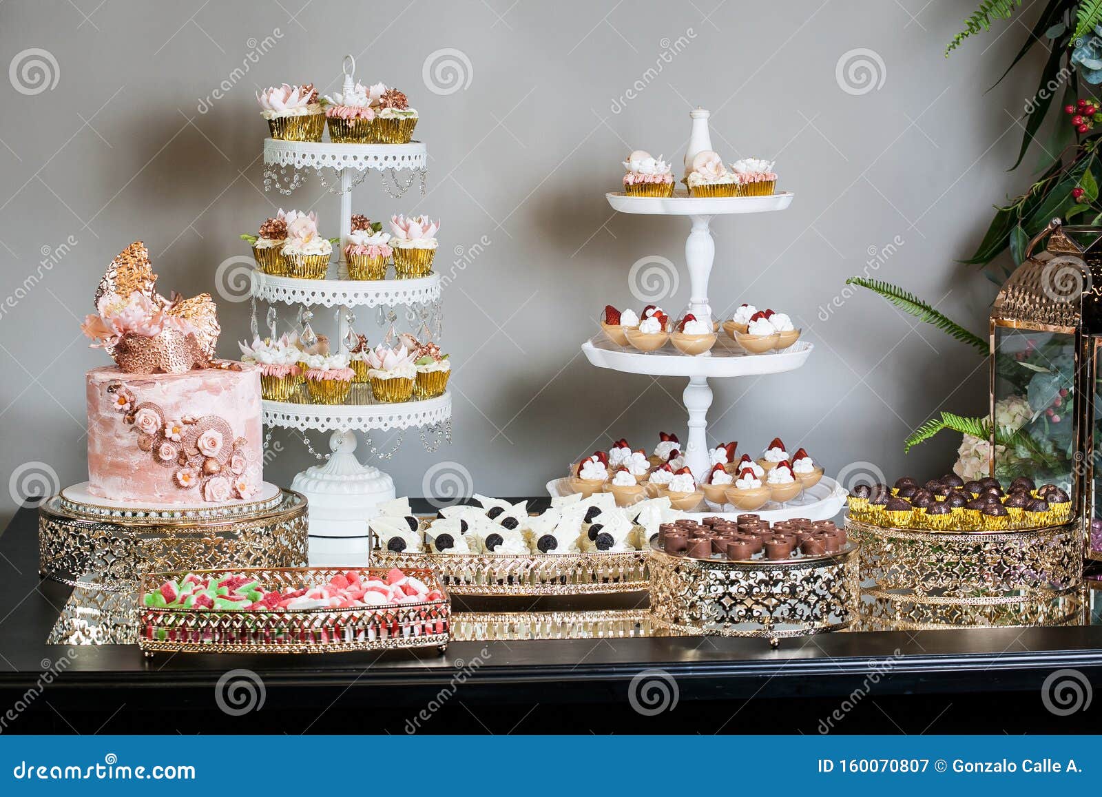 Party Decorations; Candy Table, Table with Various Sweets and Cakes ...