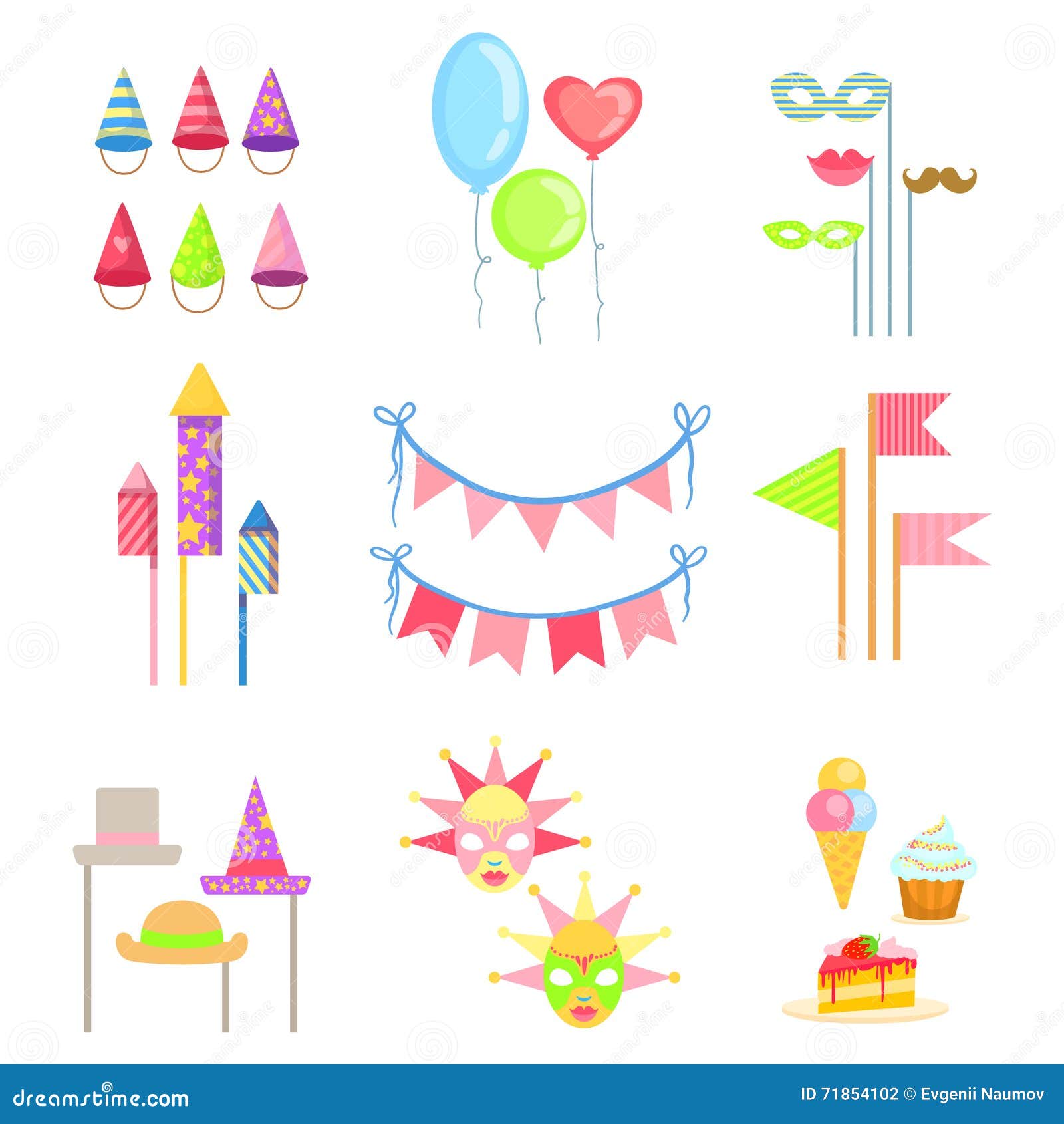 Party Decorations Set stock vector. Illustration of garland - 71854102