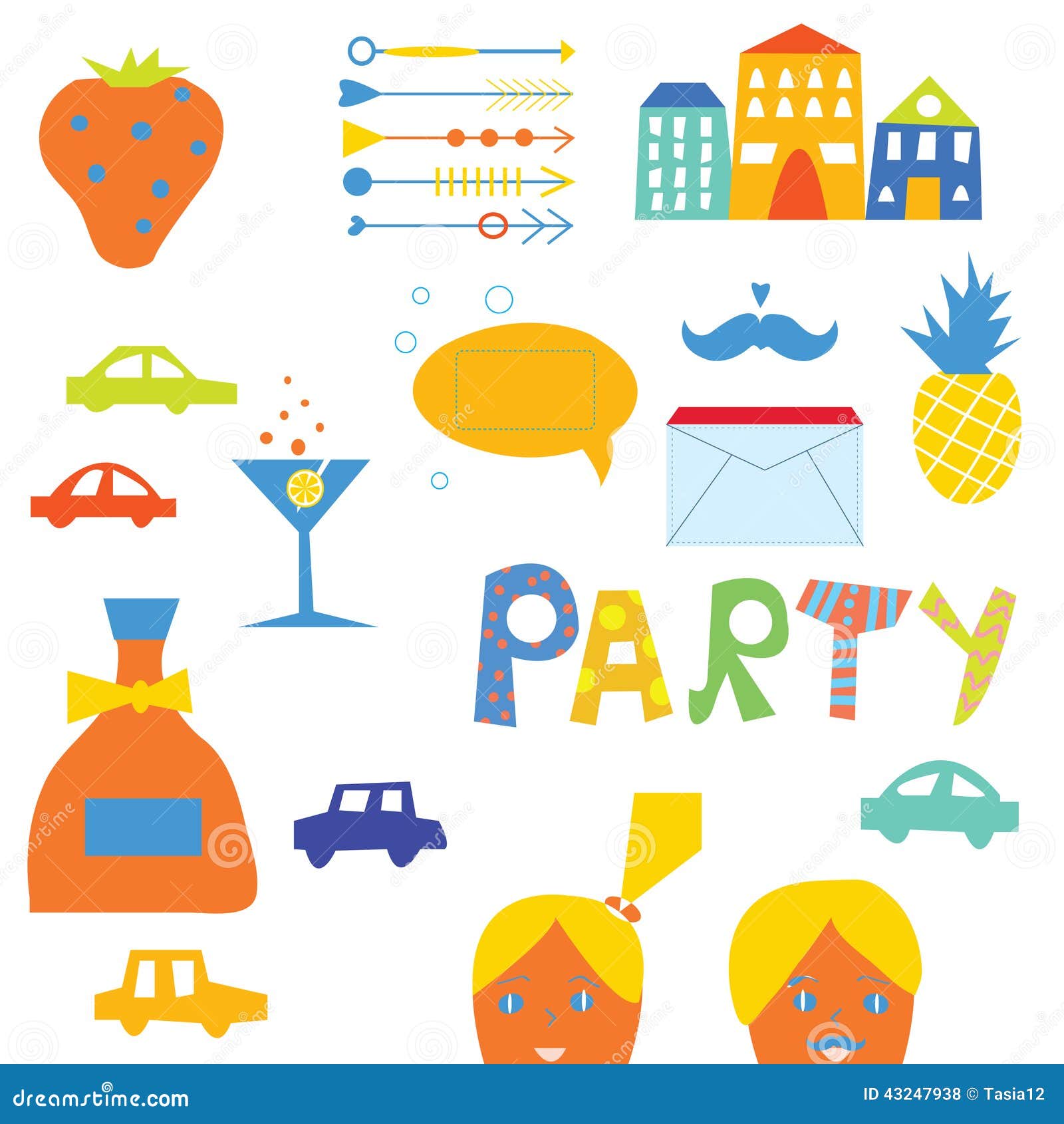 Party design elements set stock vector. Illustration of birthday - 43247938