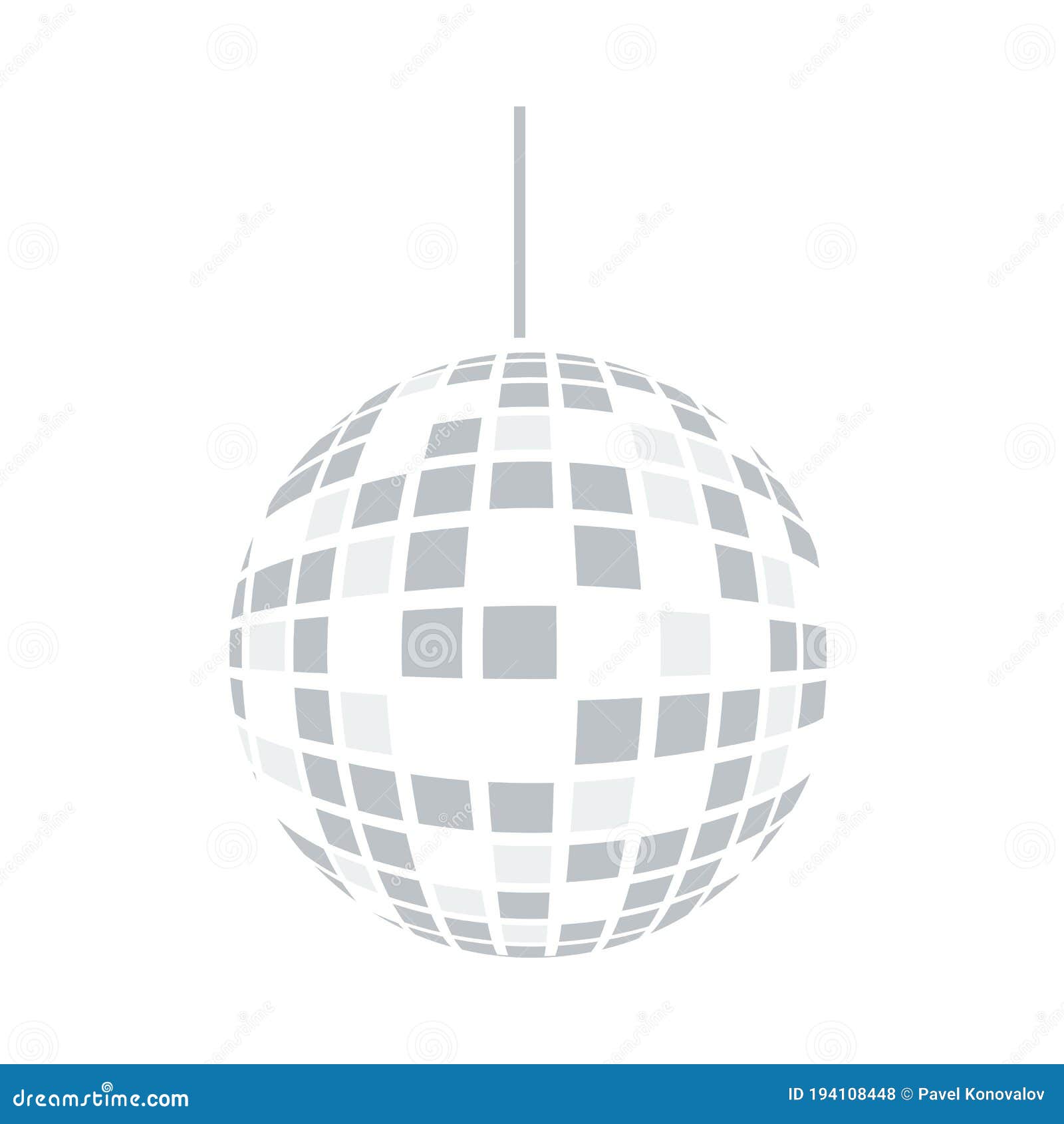Disco Sphere Suspended On Line Rope Discotheque Ball Retro Night Clubs ...