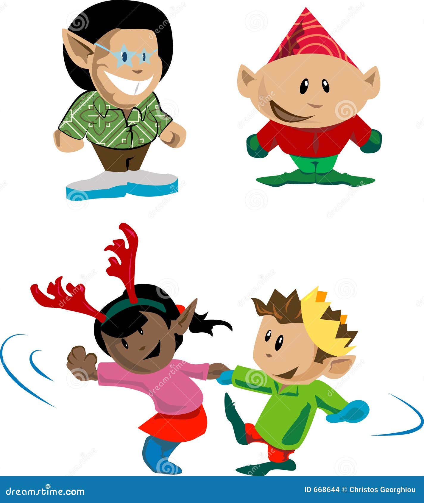 Party Elves Cartoon Vector | CartoonDealer.com #12182359