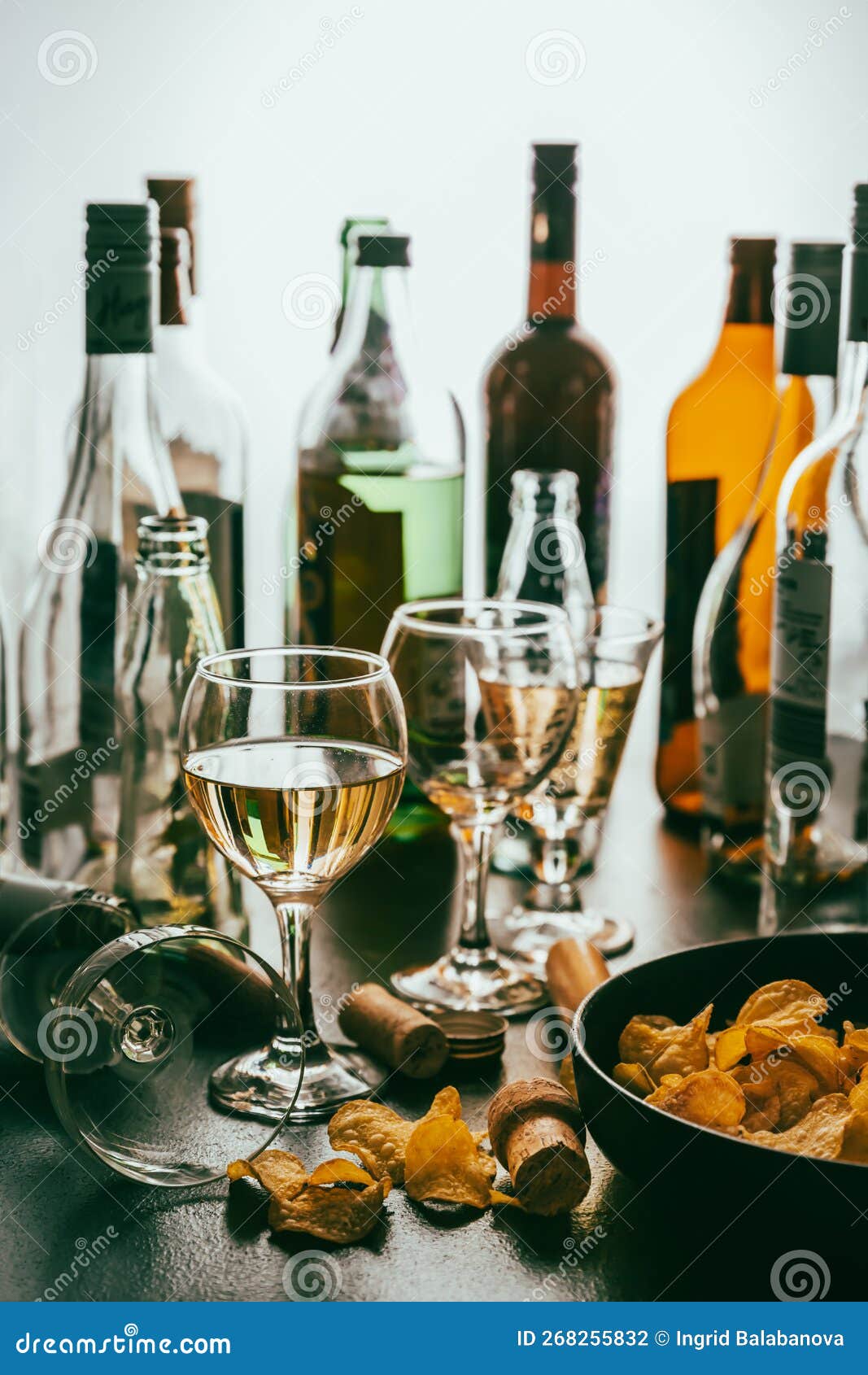 After Party - Empty Bottles, Concept of Alcoholism, Alcohol Abuse and ...