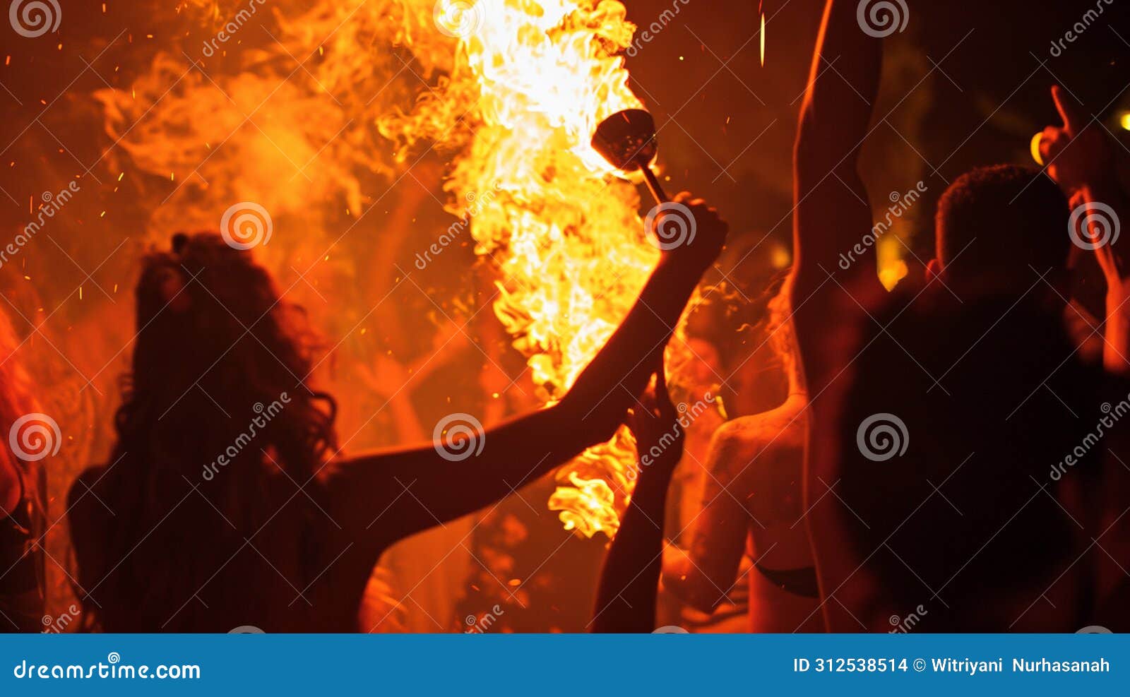 This Party on Fire Festival . Generative Ai Stock Illustration ...