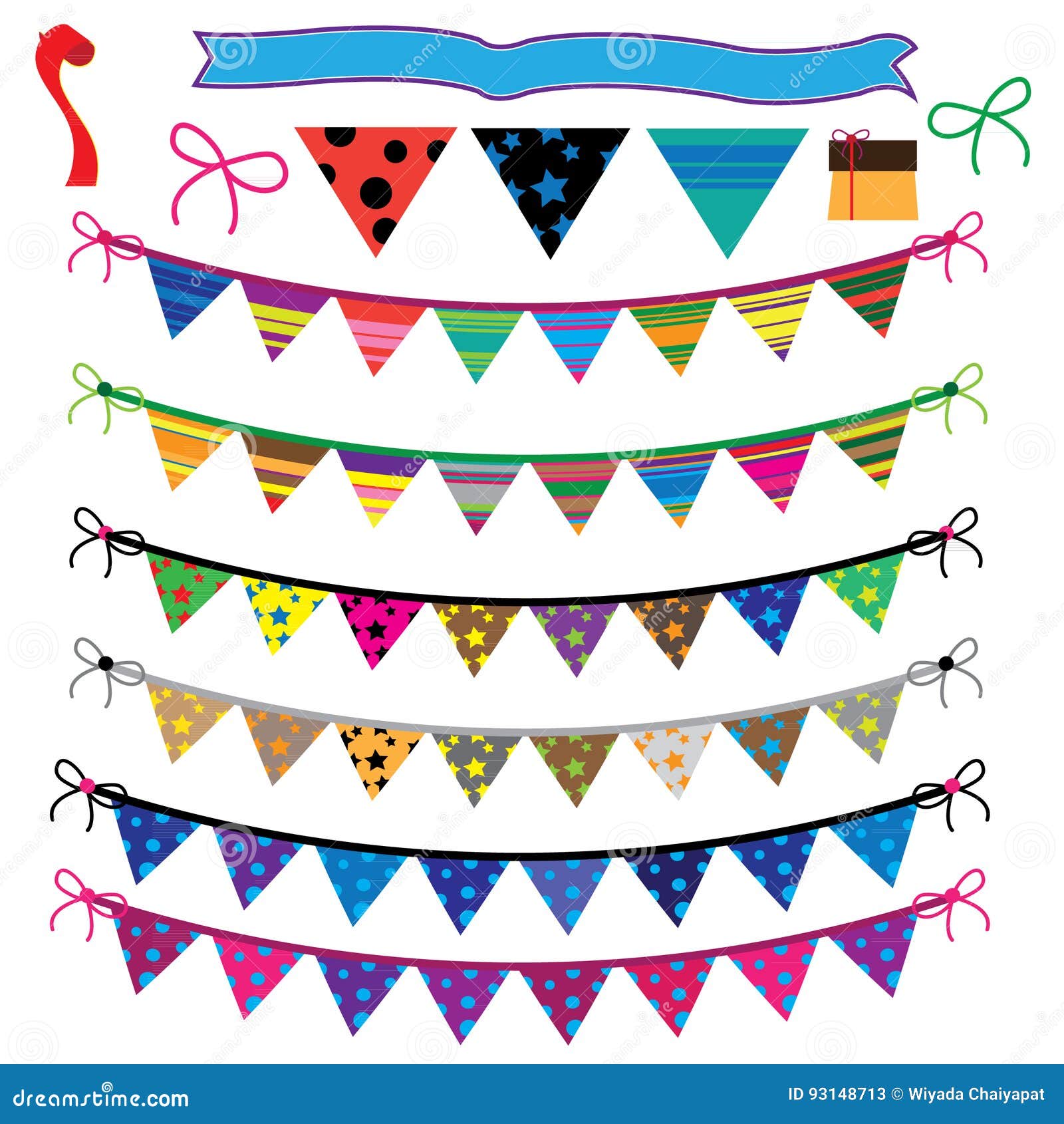 Party flag set vector stock vector. Illustration of design - 93148713