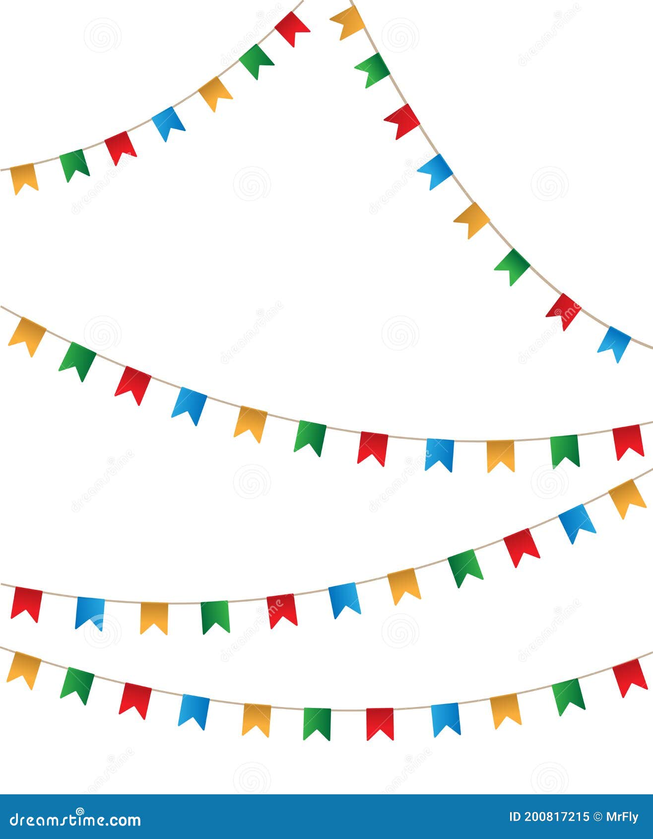Colourful Simple Party Flag Set, Vector Illustration Stock Vector ...