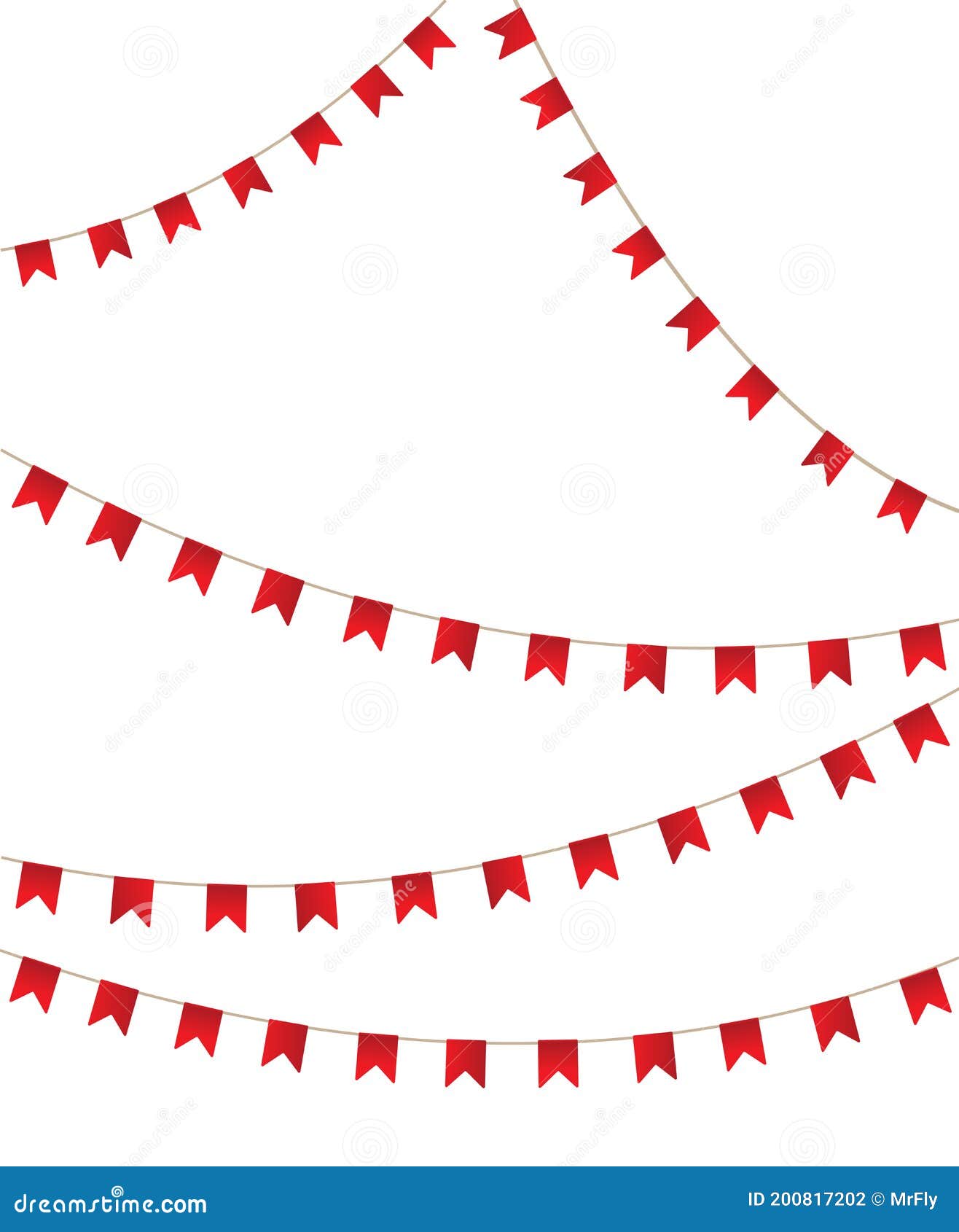Red Simple Party Flag Set, Vector Illustration Stock Vector ...