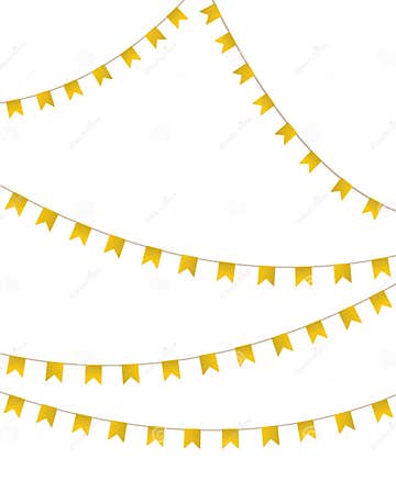 Yellow Simple Party Flag Set, Vector Illustration Stock Vector ...