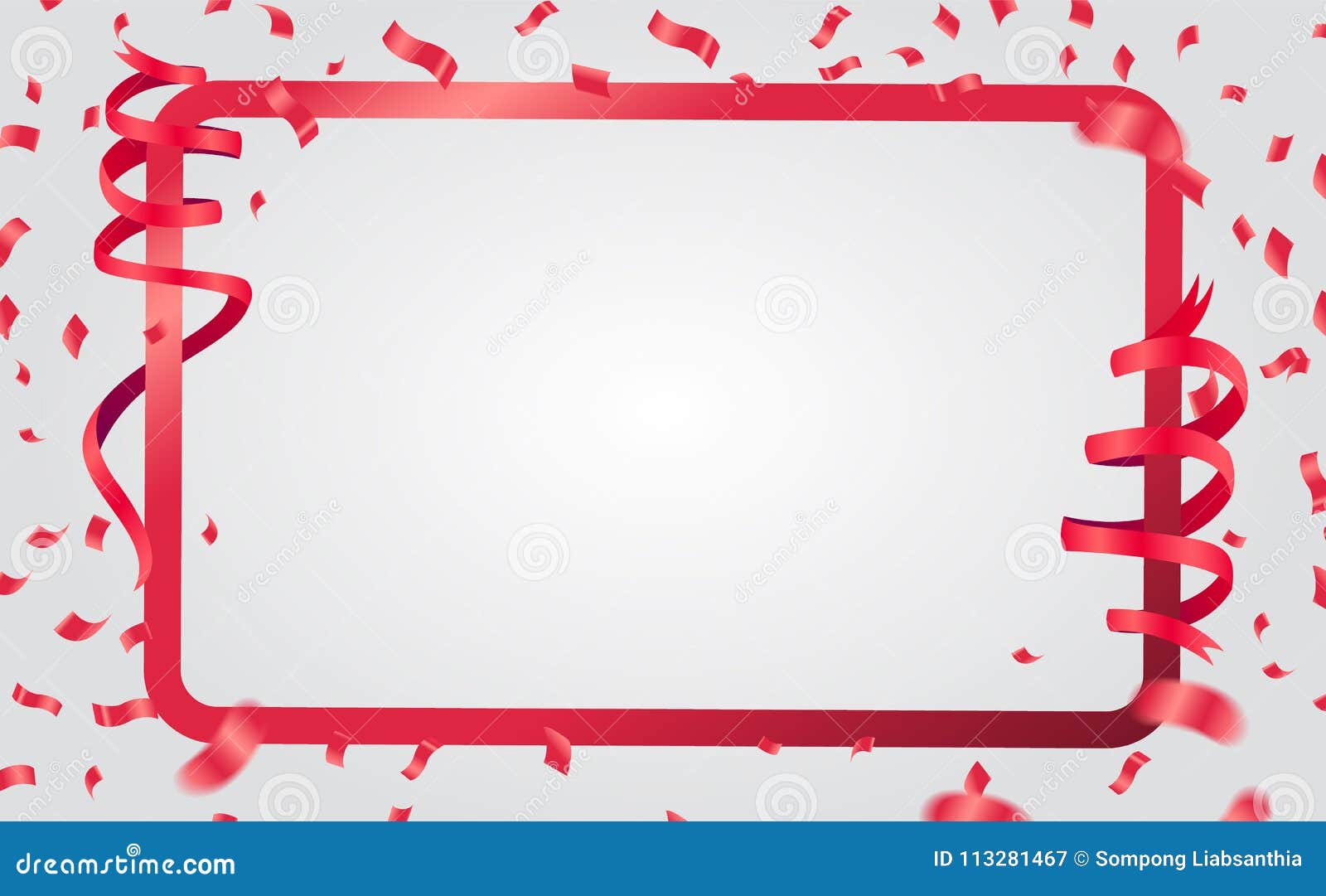 Party Flags Red Celebration Abstract Background with Confetti Co Stock ...