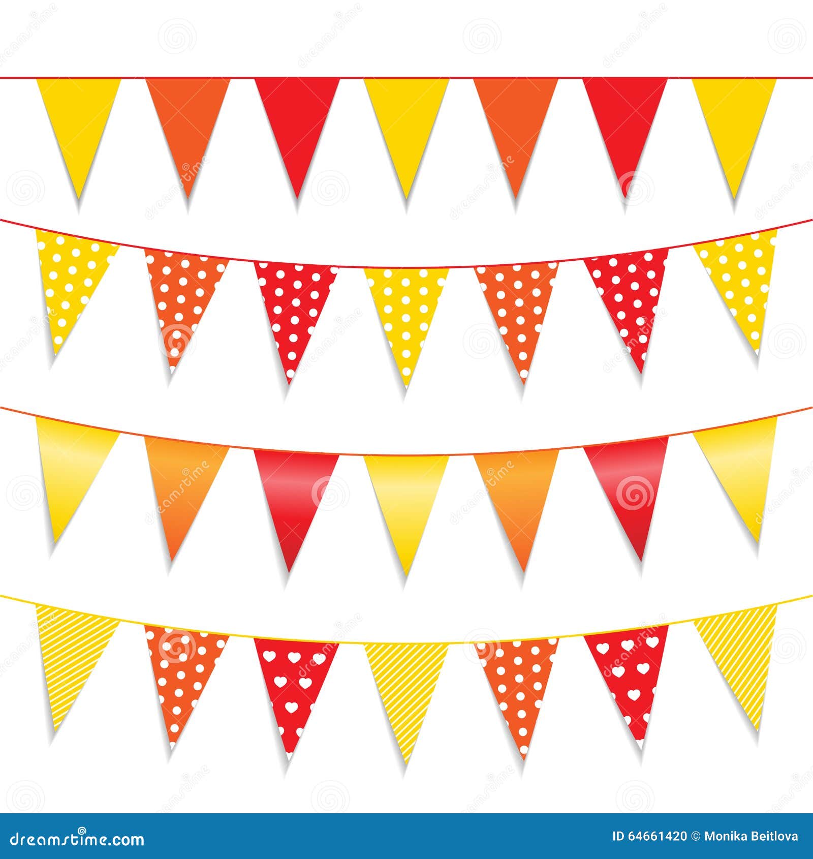 Party flags stock vector. Illustration of vector, triangular - 64661420