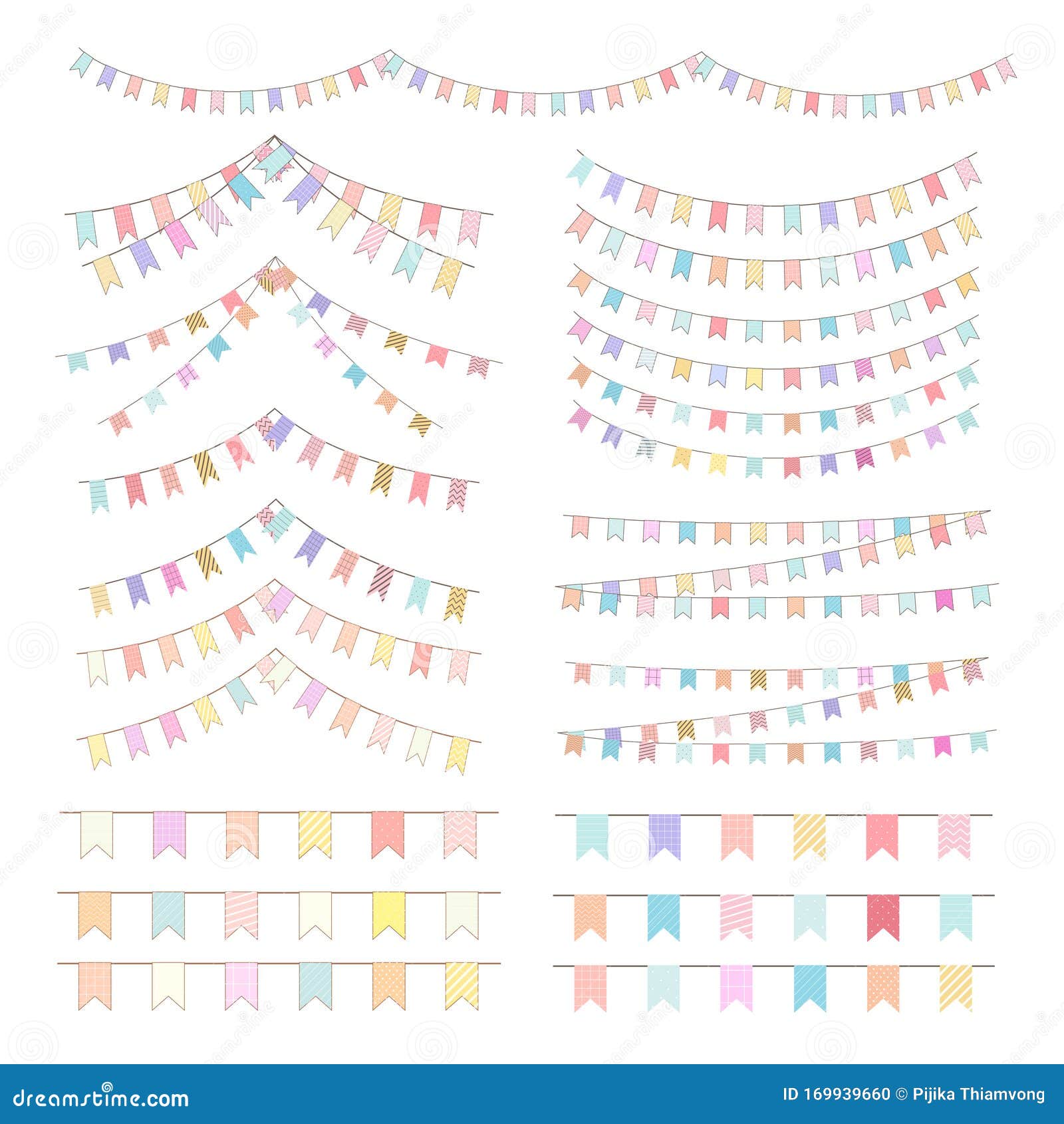 Party Flags Set Isolated on White Background. Stock Vector ...