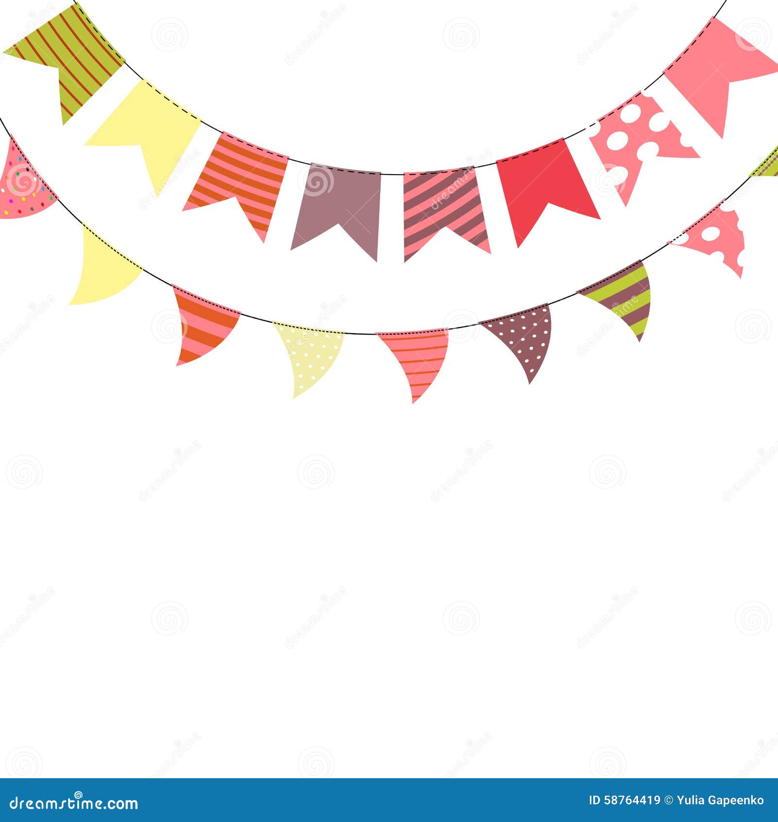 Party Flags Set Vector Illustration Stock Vector - Illustration of ...