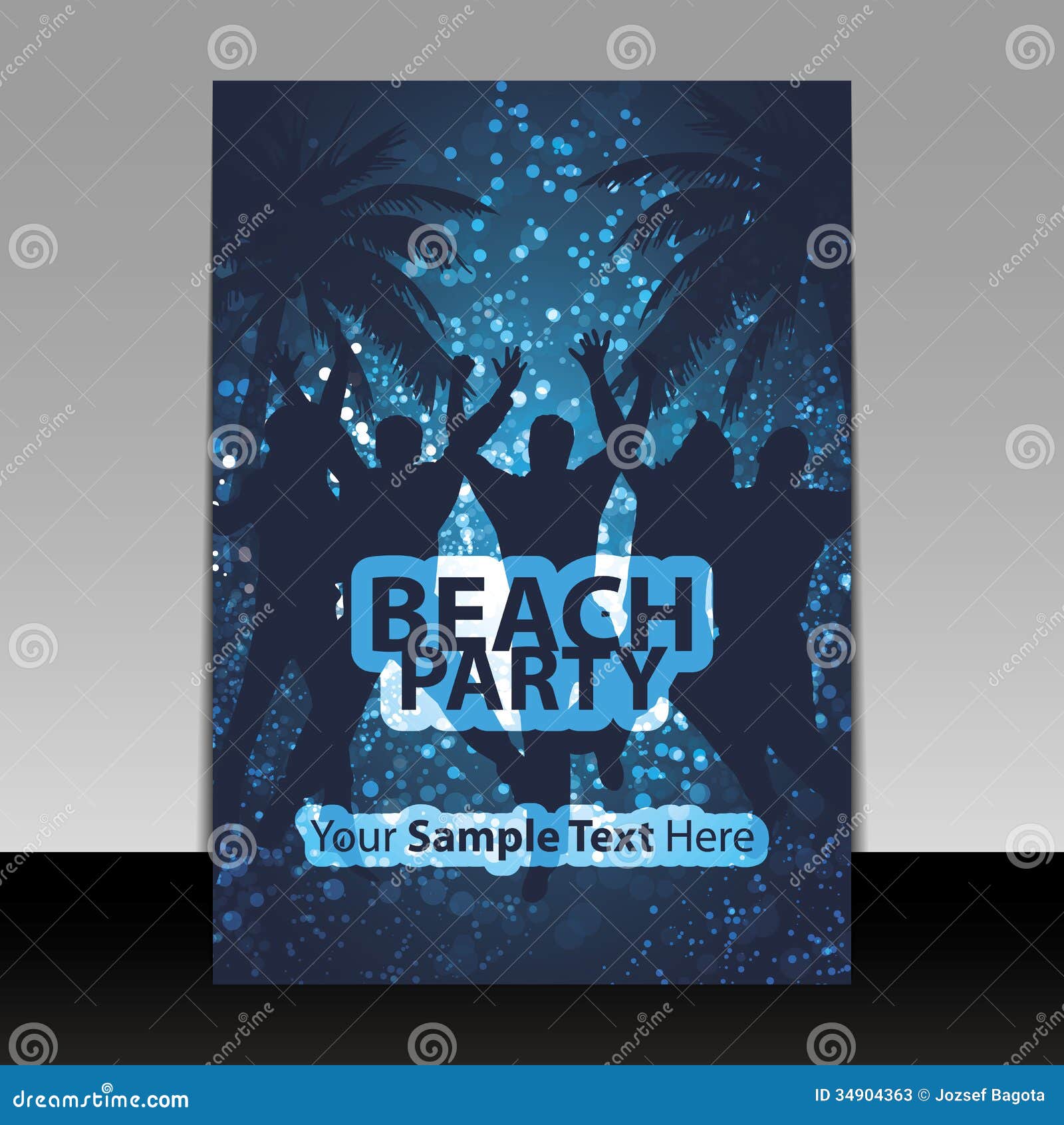 Party Flyer or Cover Design Stock Vector - Illustration of beach, bokeh ...
