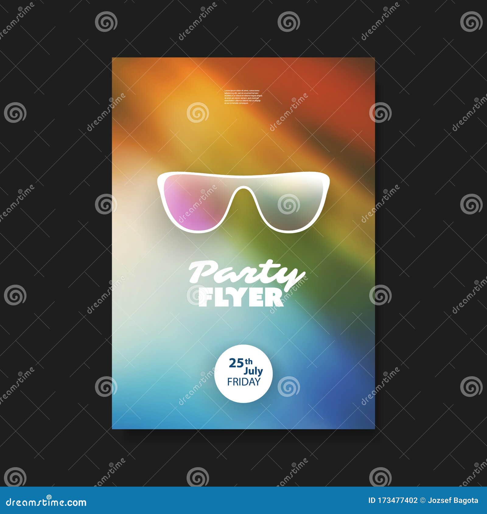Party Flyer or Cover Design with Colorful Background Stock Vector ...