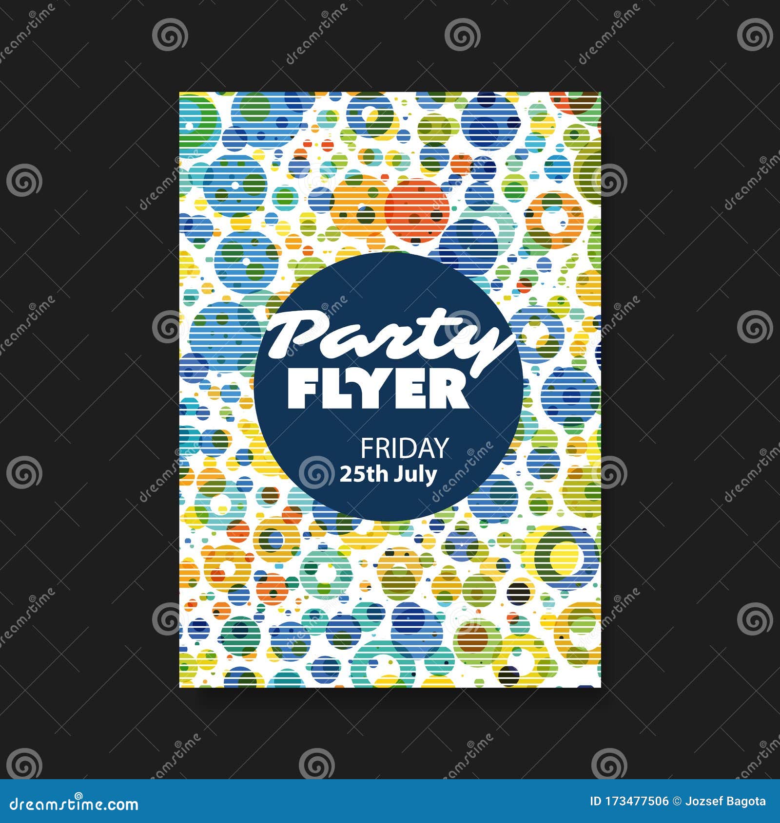 Party Flyer or Cover Design with Colorful Pattern Stock Vector ...