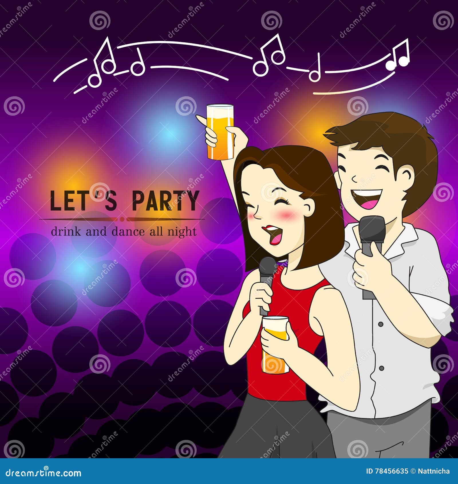 Party friendship cartoon stock vector. Illustration of glass - 78456635