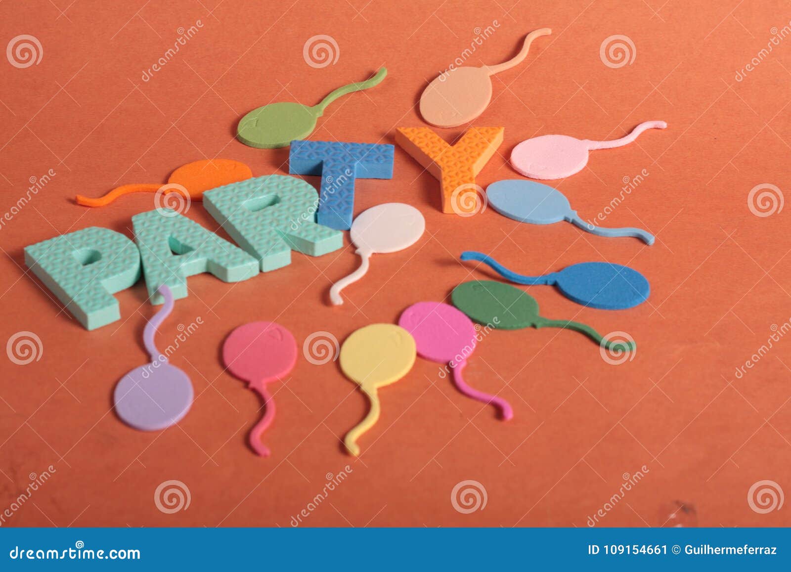 Party fun letters stock image. Image of background, colorful - 109154661