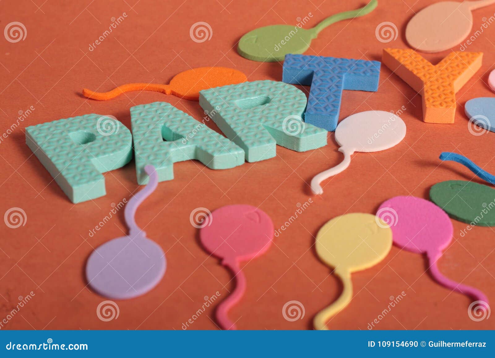 Party fun letters stock photo. Image of letters, party - 109154690