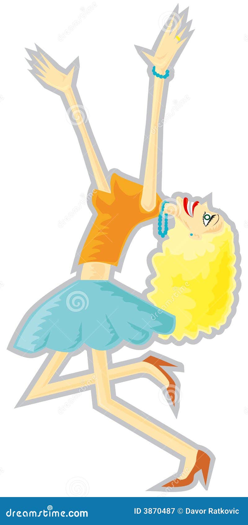 Party girl stock vector. Illustration of dance, happy - 3870487