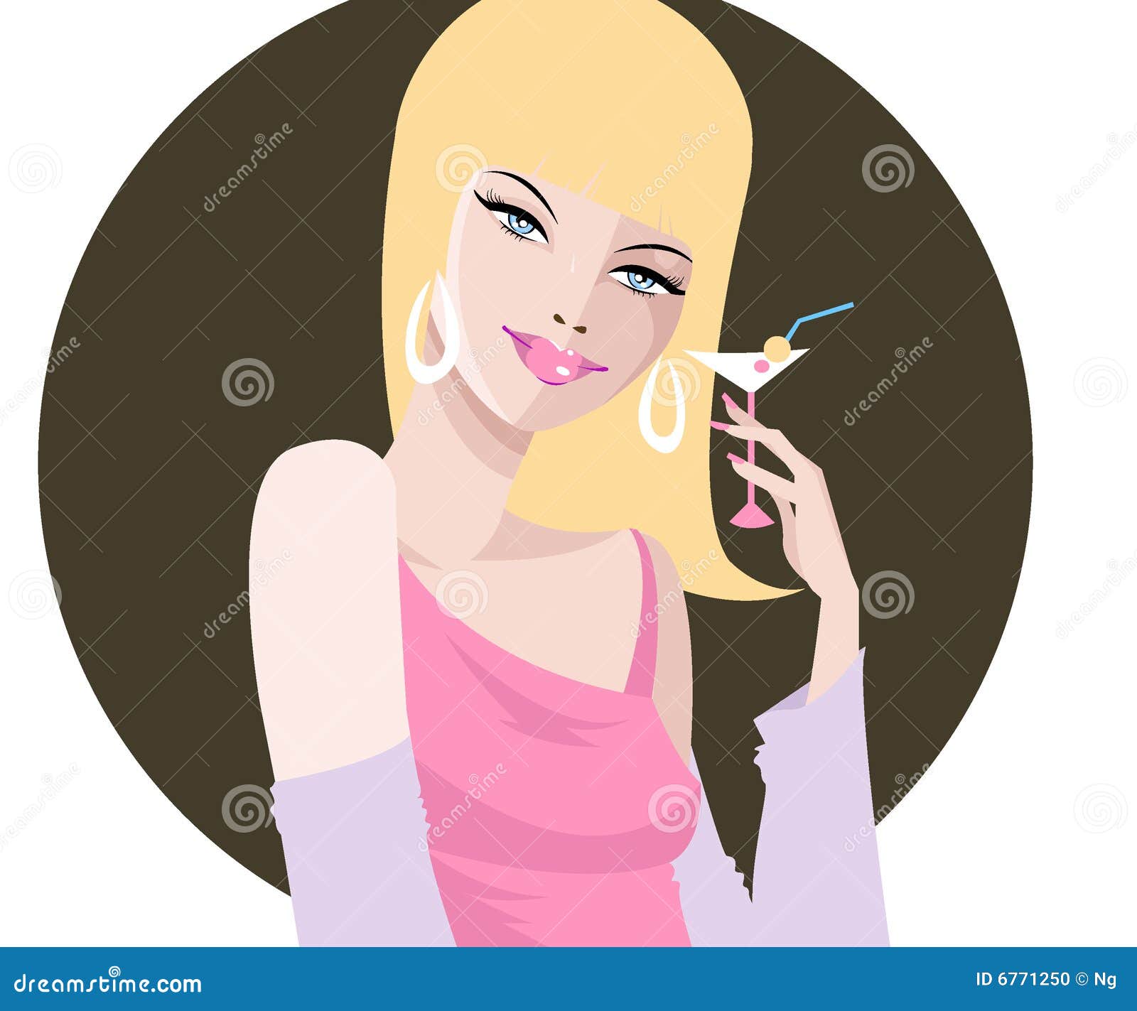 Party Girl stock illustration. Illustration of blond, cute - 6771250