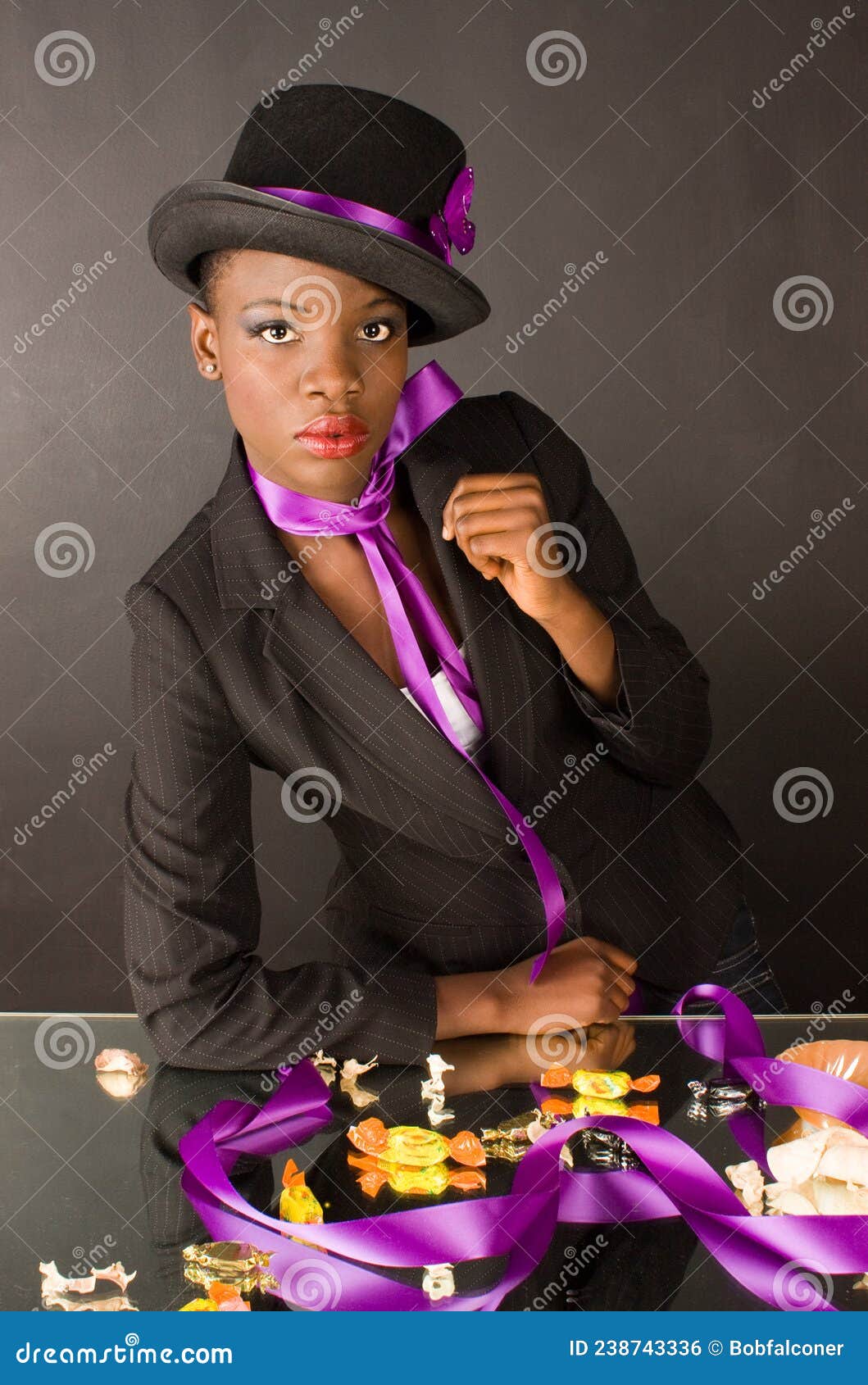 Party girl in top hat stock photo. Image of background - 238743336