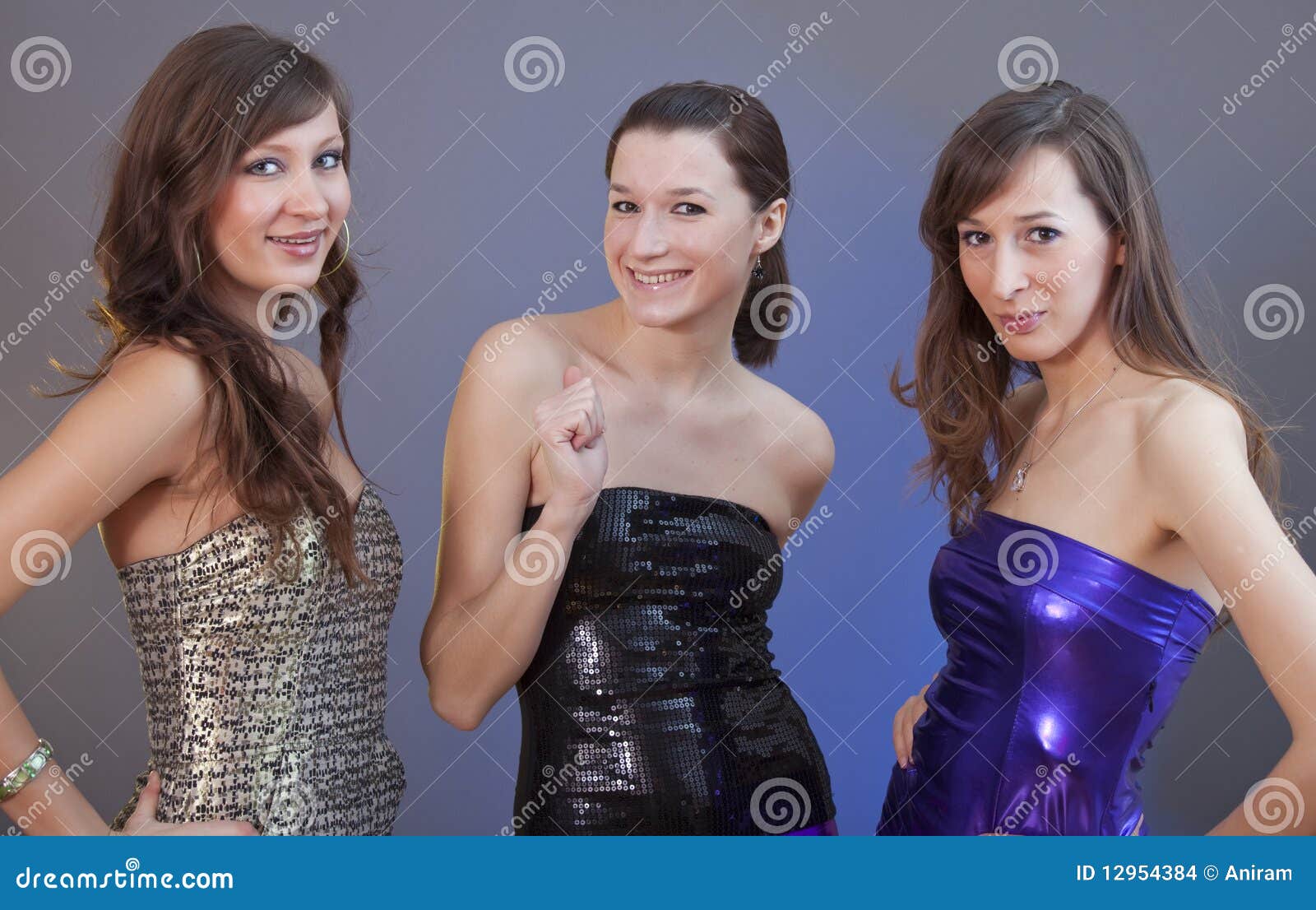 Party girls stock photo. Image of fashion, shiny, casual - 12954384